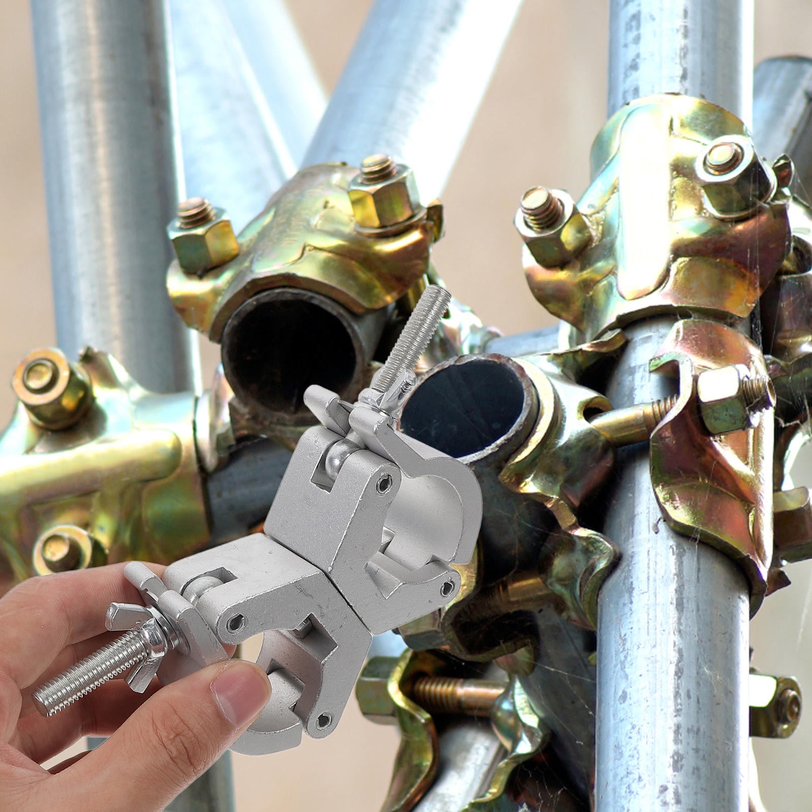 WHAMVOX Aluminum Alloy Double Ring Clamp 360 Degree Rotating Dj Light ...