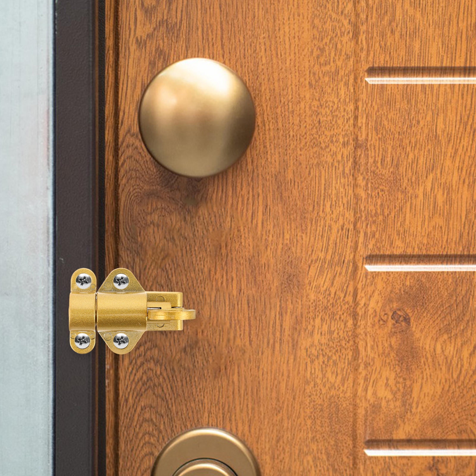 WHAMVOX Aluminum Alloy Self-Closing Door Lock Spring Loaded Latch Quick ...