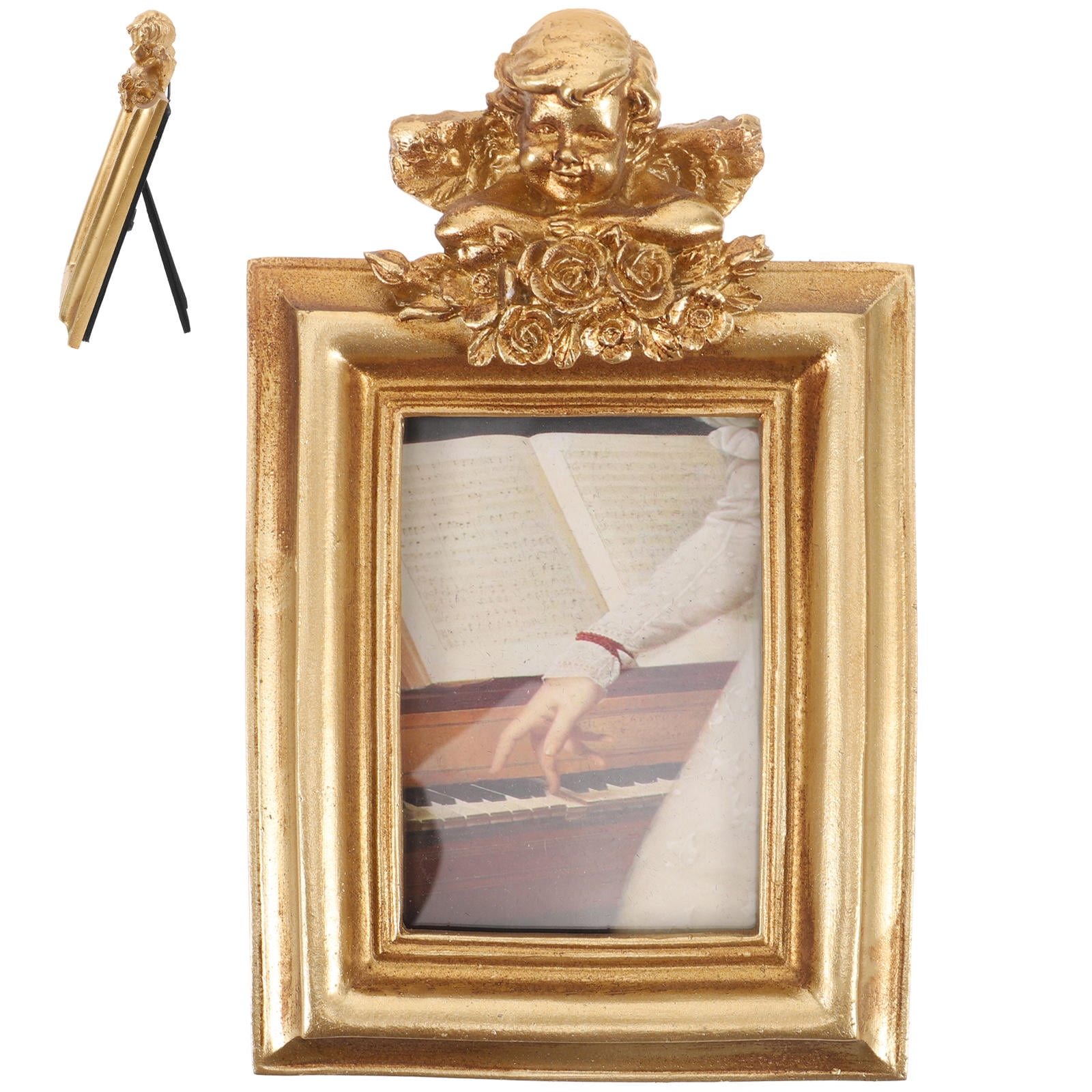 WHAMVOX Angel Adorned Photo Frame European Photo Frame Gold Angel ...