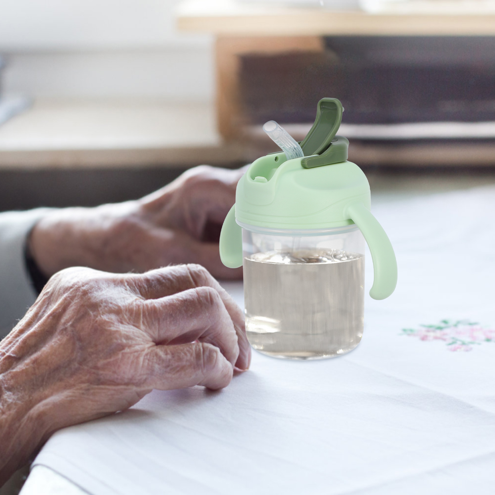 WHAMVOX Anti-choking Straw Cup Spill Patient Care Elderly Child Green ...