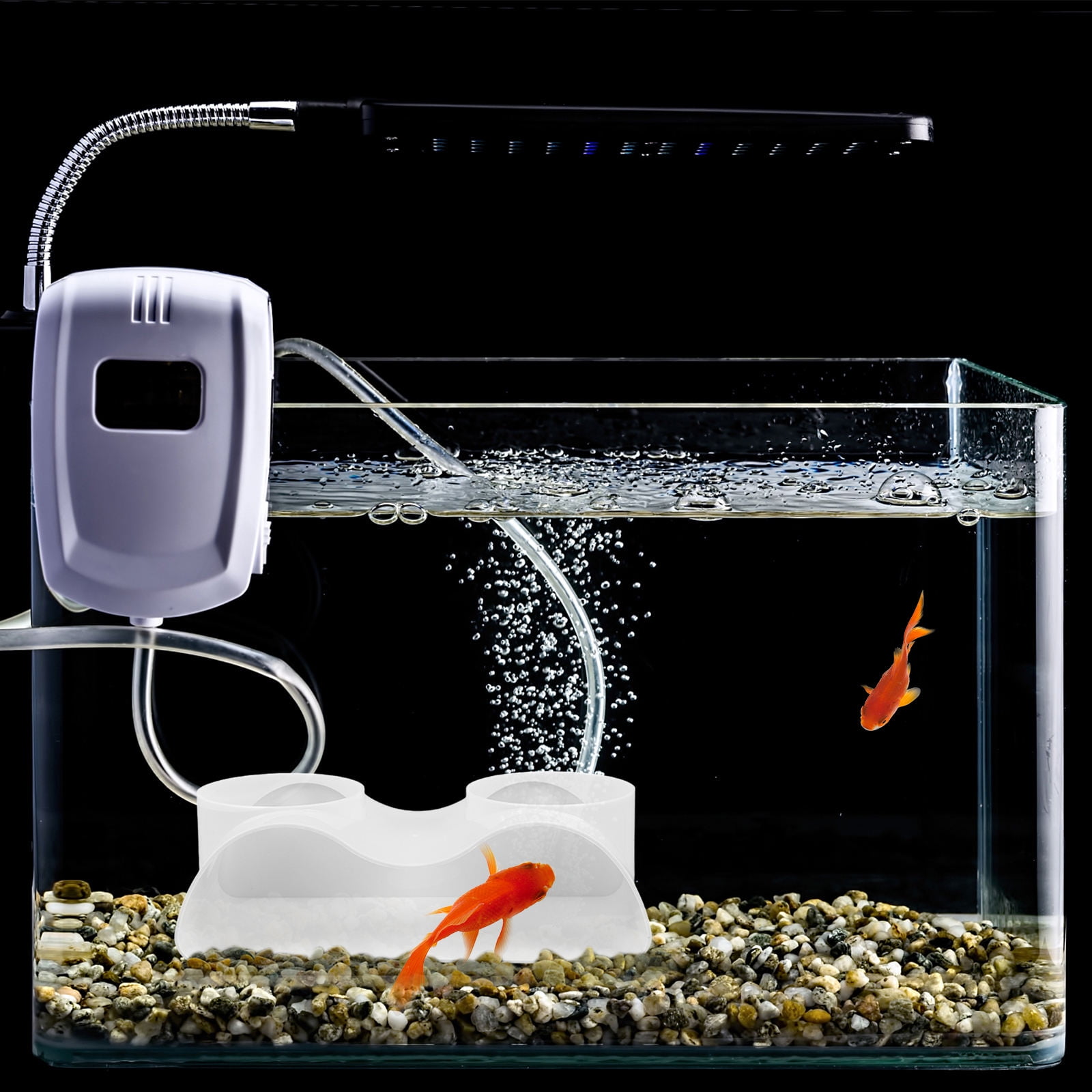 WHAMVOX Aquarium Underground Corner Cave Tunnel for Fish Tank White ...