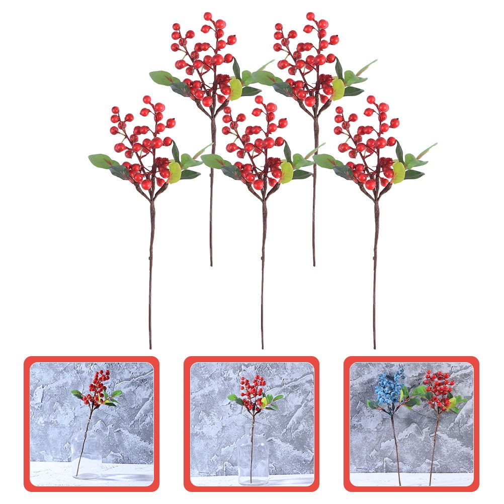 WHAMVOX Artificial Berry Stems for Christmas Tree and Party Decorations ...