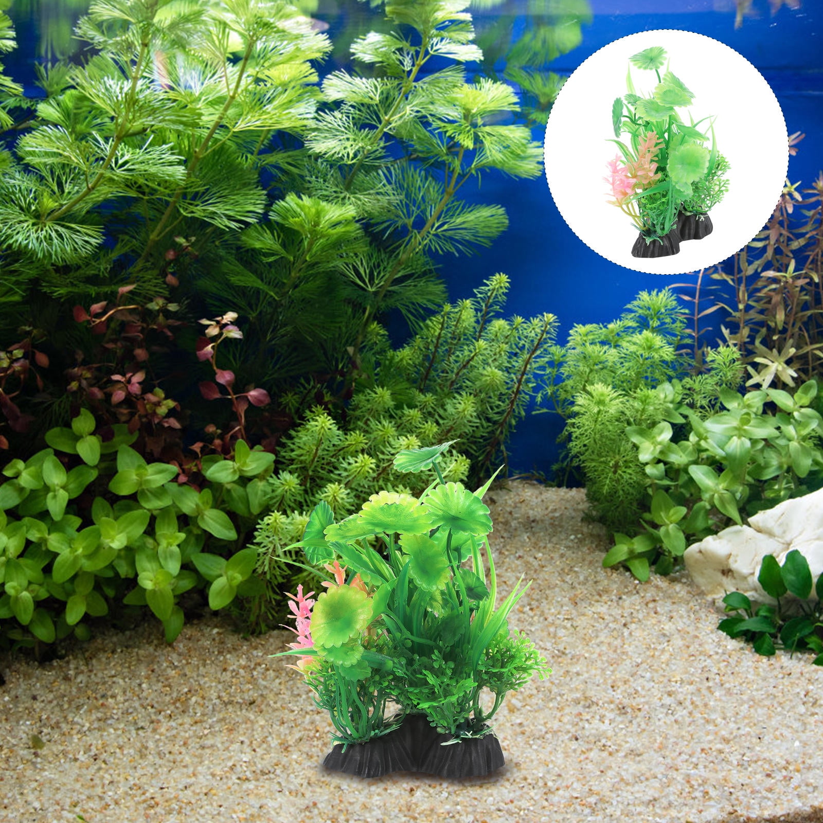 WHAMVOX Artificial Water Plants Fish Tank Decorations Floating for ...