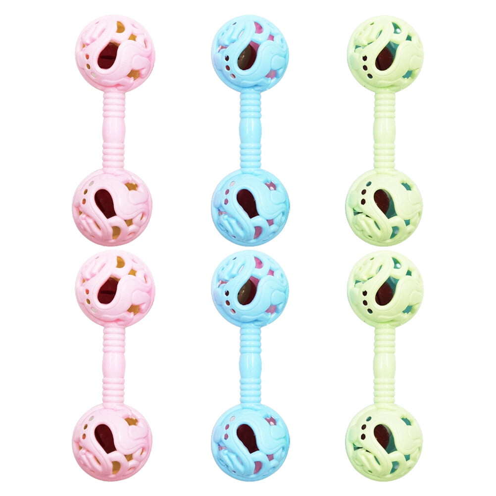 WHAMVOX Baby Rattles Easy to Carry Home Play 6Pcs 5.1X1.8In - Walmart ...