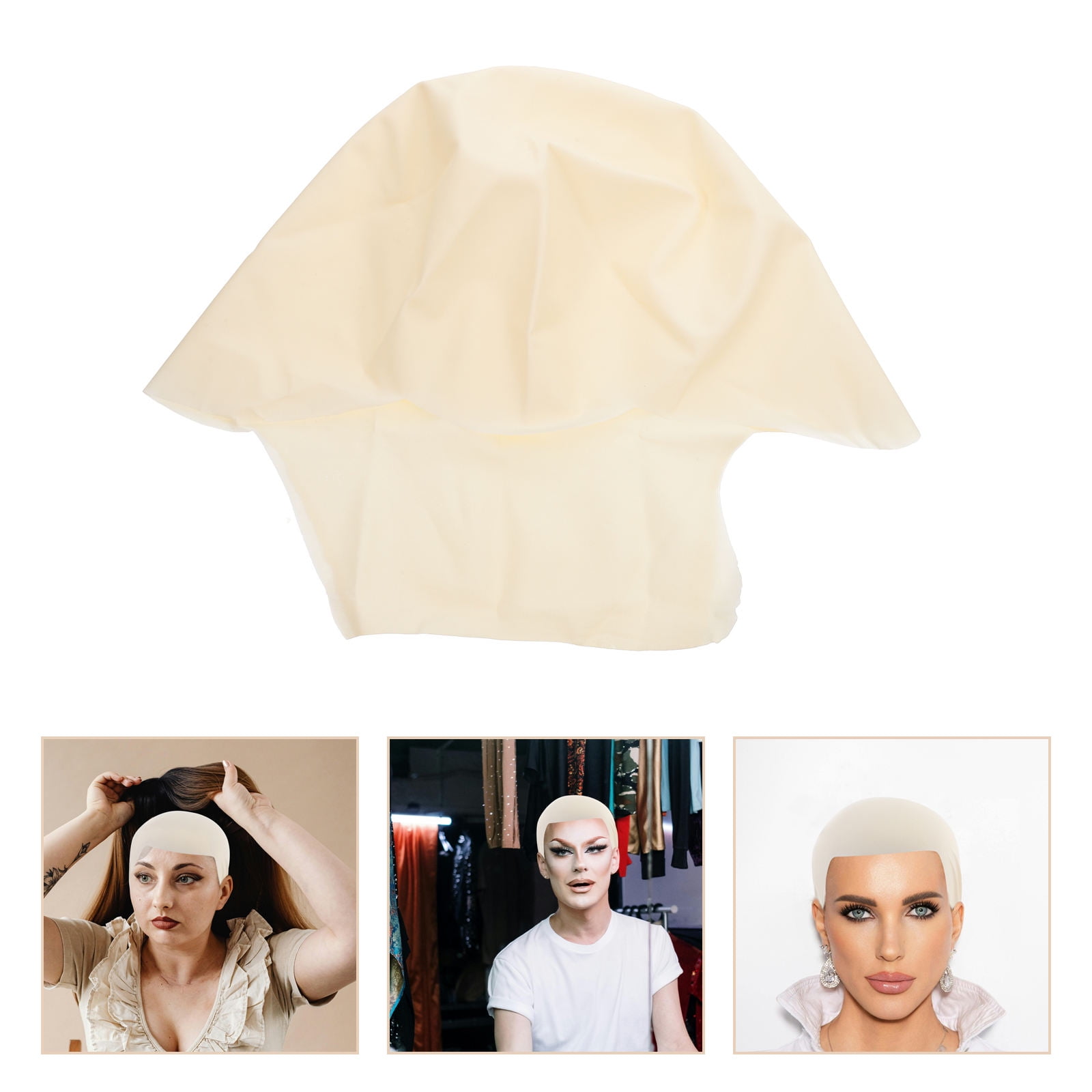 WHAMVOX Bald Cap Bald Hood Miss Man 28.50X16.50X0.30CM White - Walmart.com