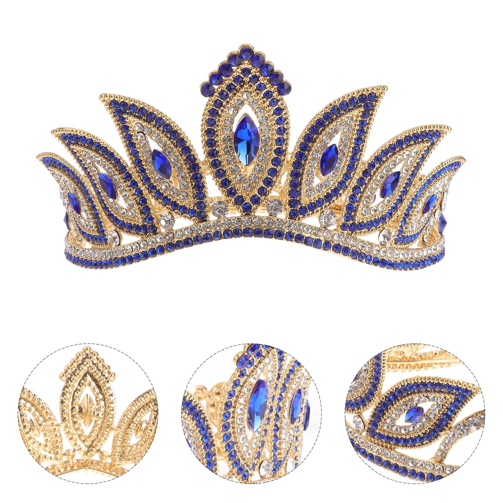 WHAMVOX Baroque Rhinestone Crown for Wedding Decoration with Vintage ...