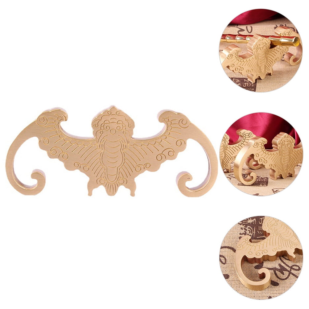 WHAMVOX Bat Brush Pen Holder Brass Ruler Calligraphy Stand Portable ...