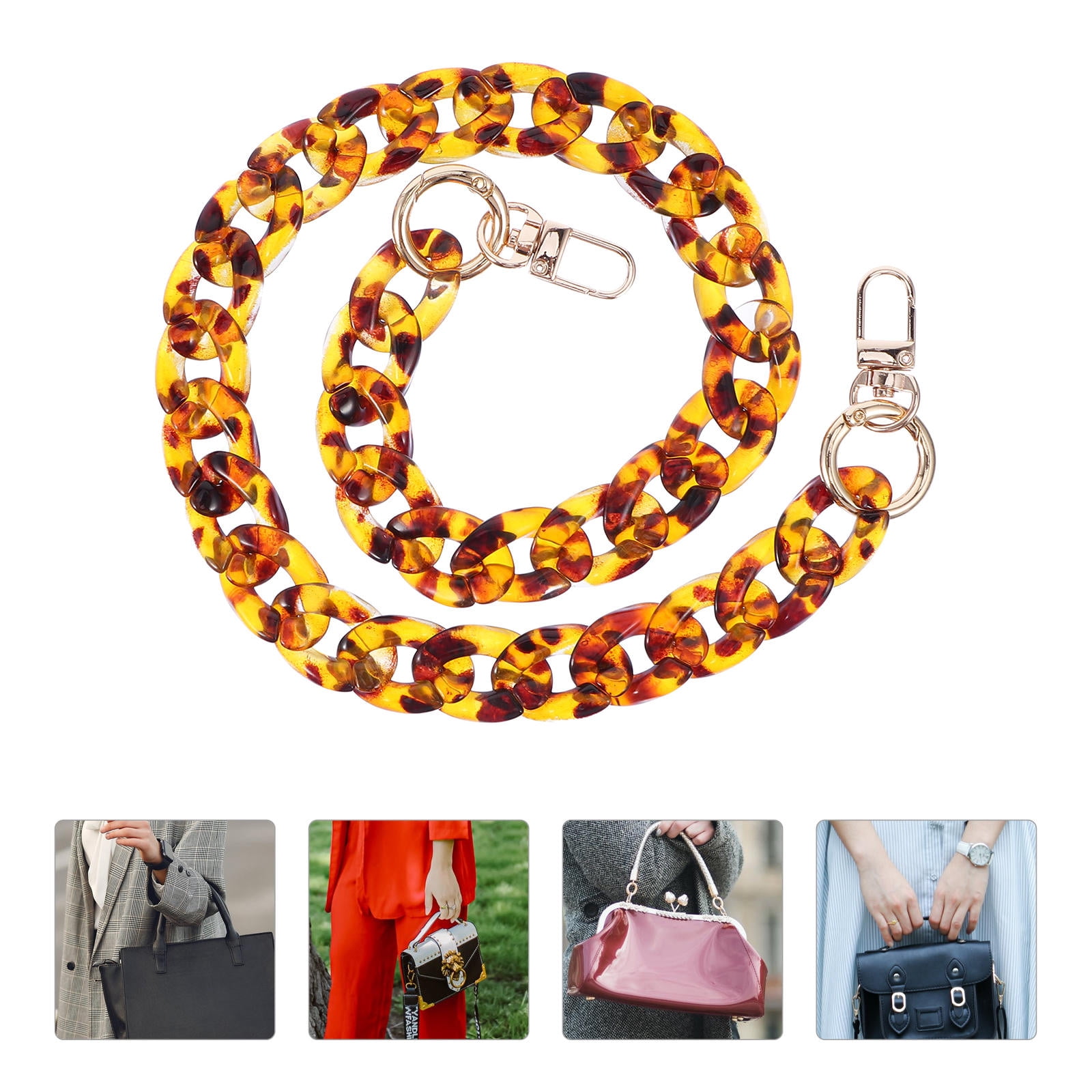 WHAMVOX Beautiful Leopard Bag Strap with Acrylic Chain for Adornment ...