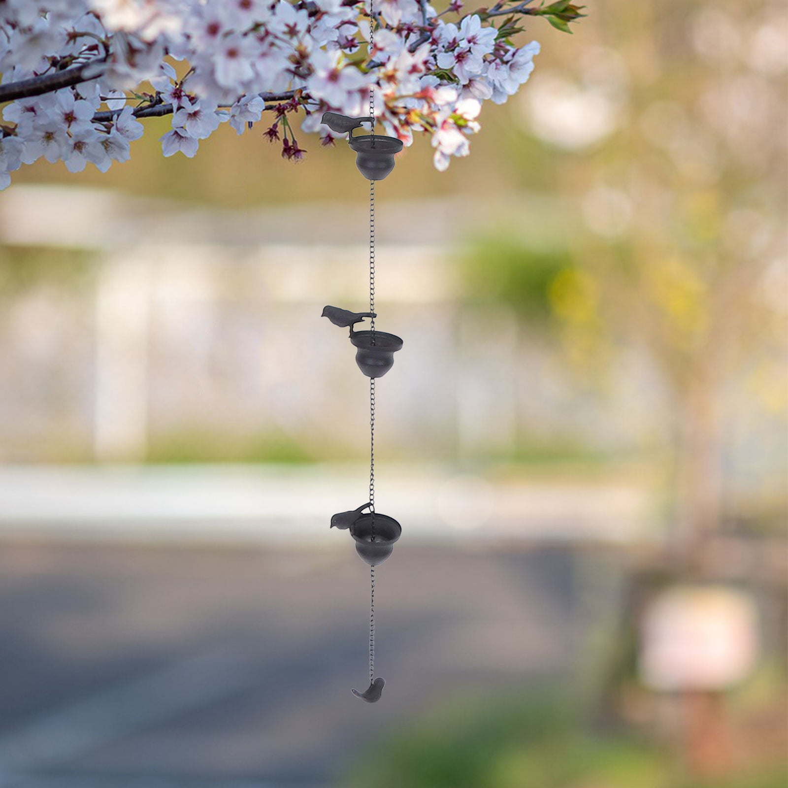 WHAMVOX Bell Rain Chain Bird Rain Water Chimes Metal Umbrella Rain ...