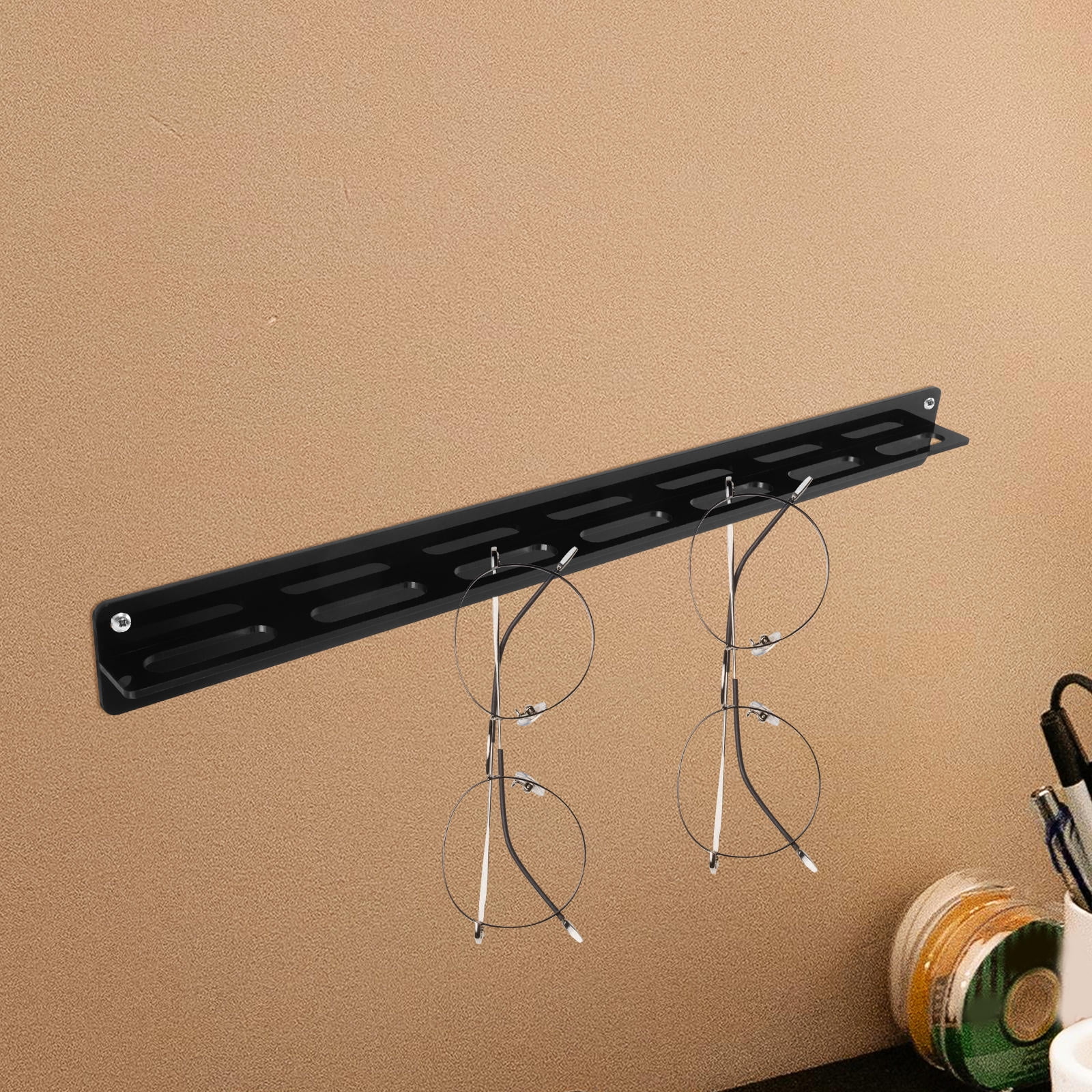 WHAMVOX Black Acrylic Sunglass Organizer Wall Mounted Space Saving ...