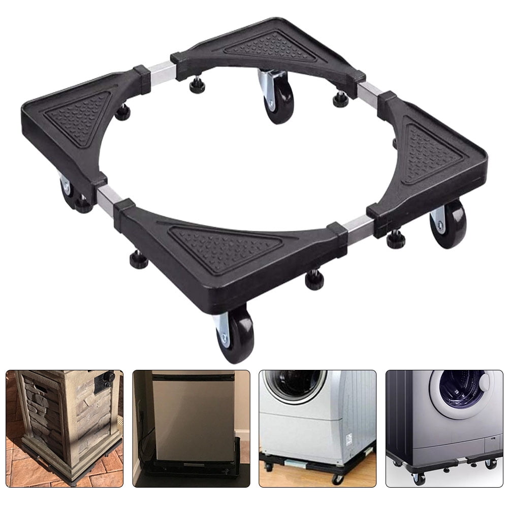WHAMVOX Black Adjustable Washing Machine Stand with Stainless Steel ...
