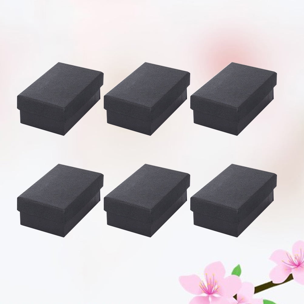 WHAMVOX Black Kraft Paper Jewelry Box for Storage Use with Foam ...