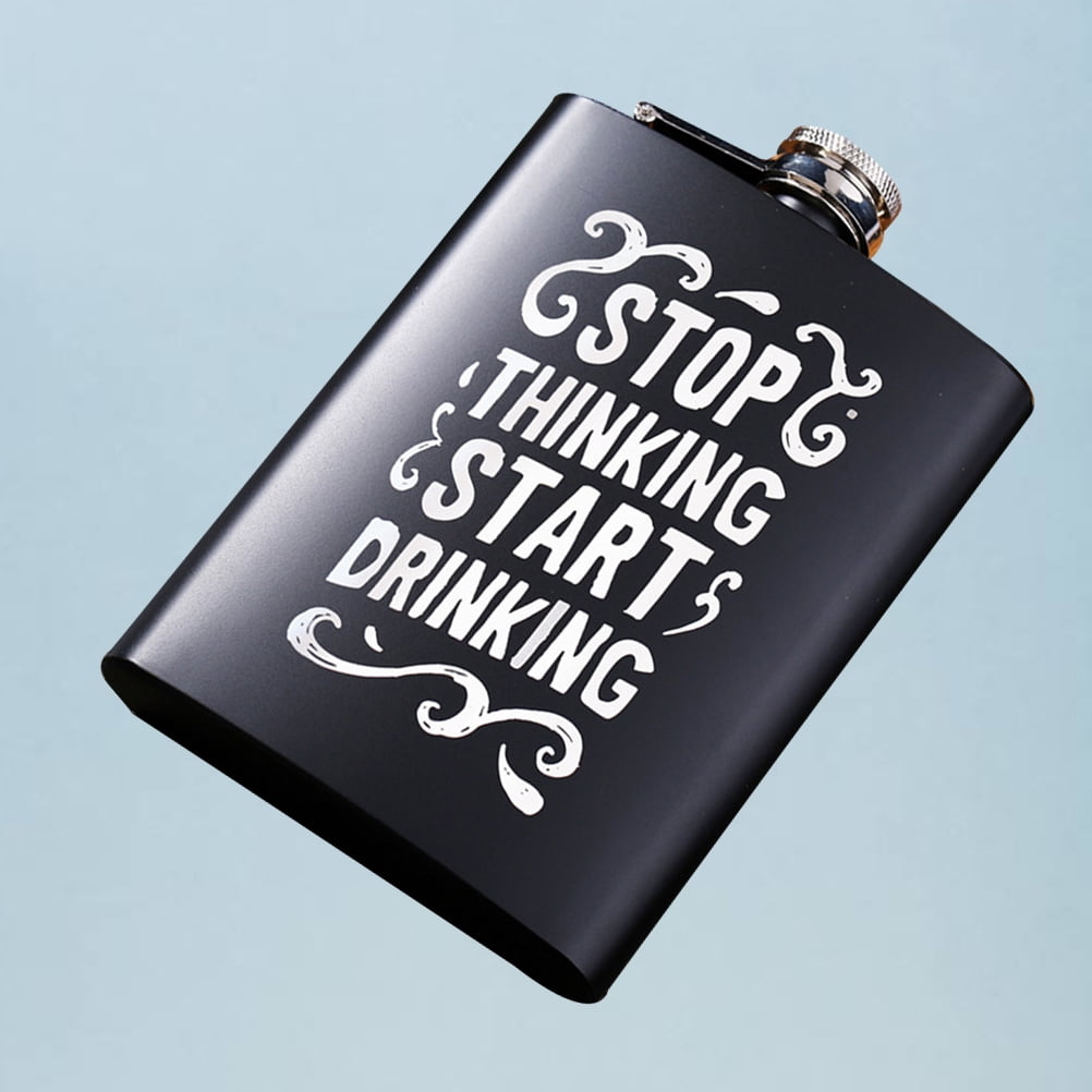 WHAMVOX Black Matte Stainless Steel Flagon for Storage Wine Portable ...