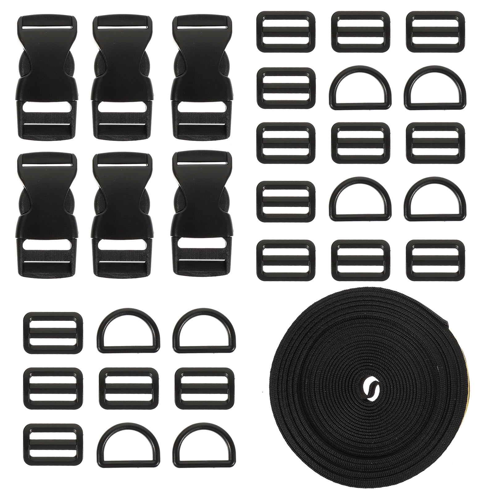 WHAMVOX Black Nylon Luggage Strap with Durable Plastic Buckle ...