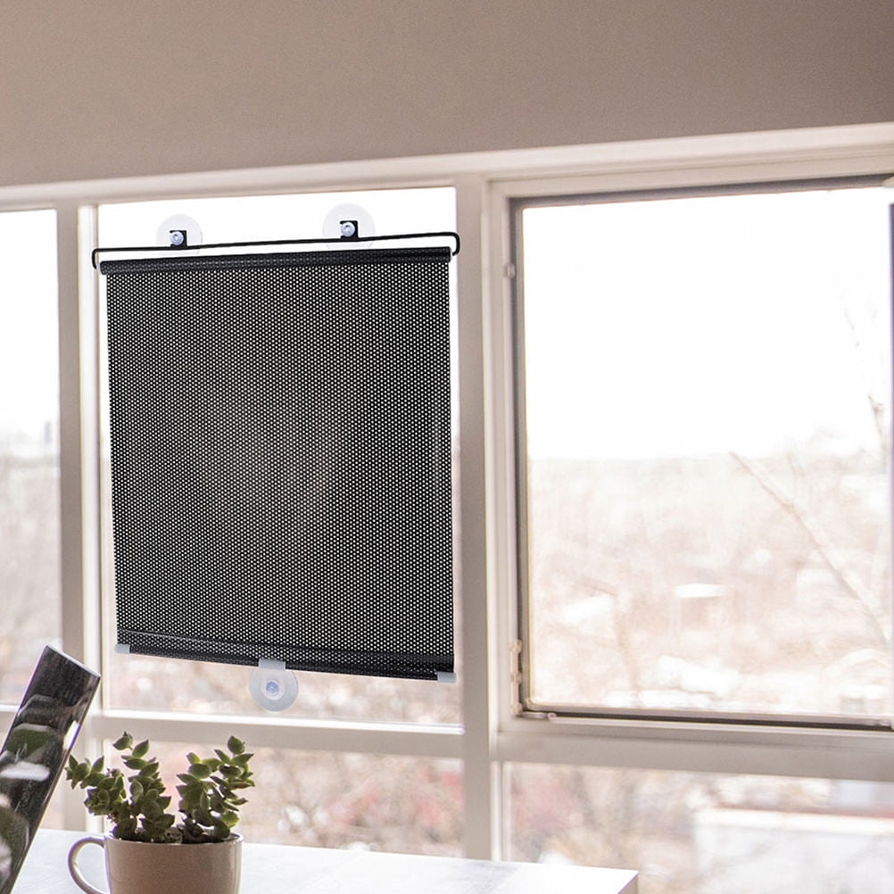 WHAMVOX Black PVC Window Shades with Suction Cup Mount for Kitchen Use ...
