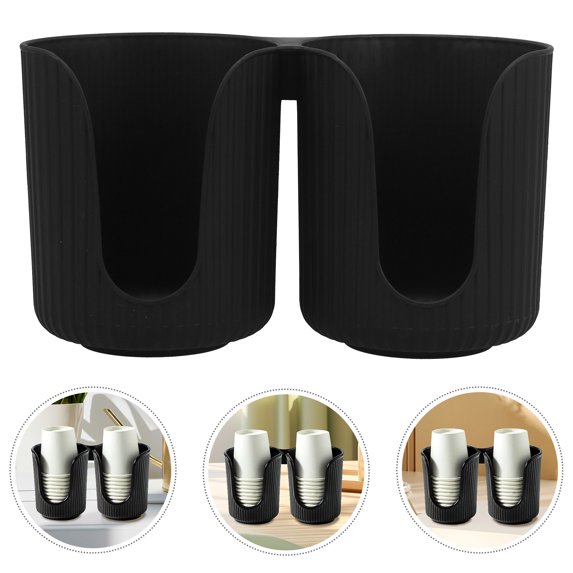 WHAMVOX Black Paper Cup Holder for Storage with Excellent Texture and ...