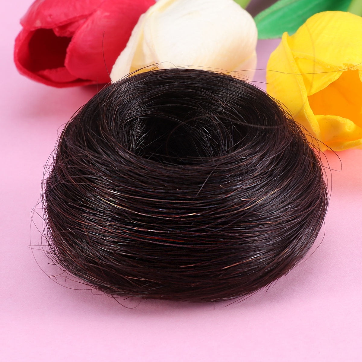 WHAMVOX Black Women Hair Bun Extension for Decorating with Premium Hair ...