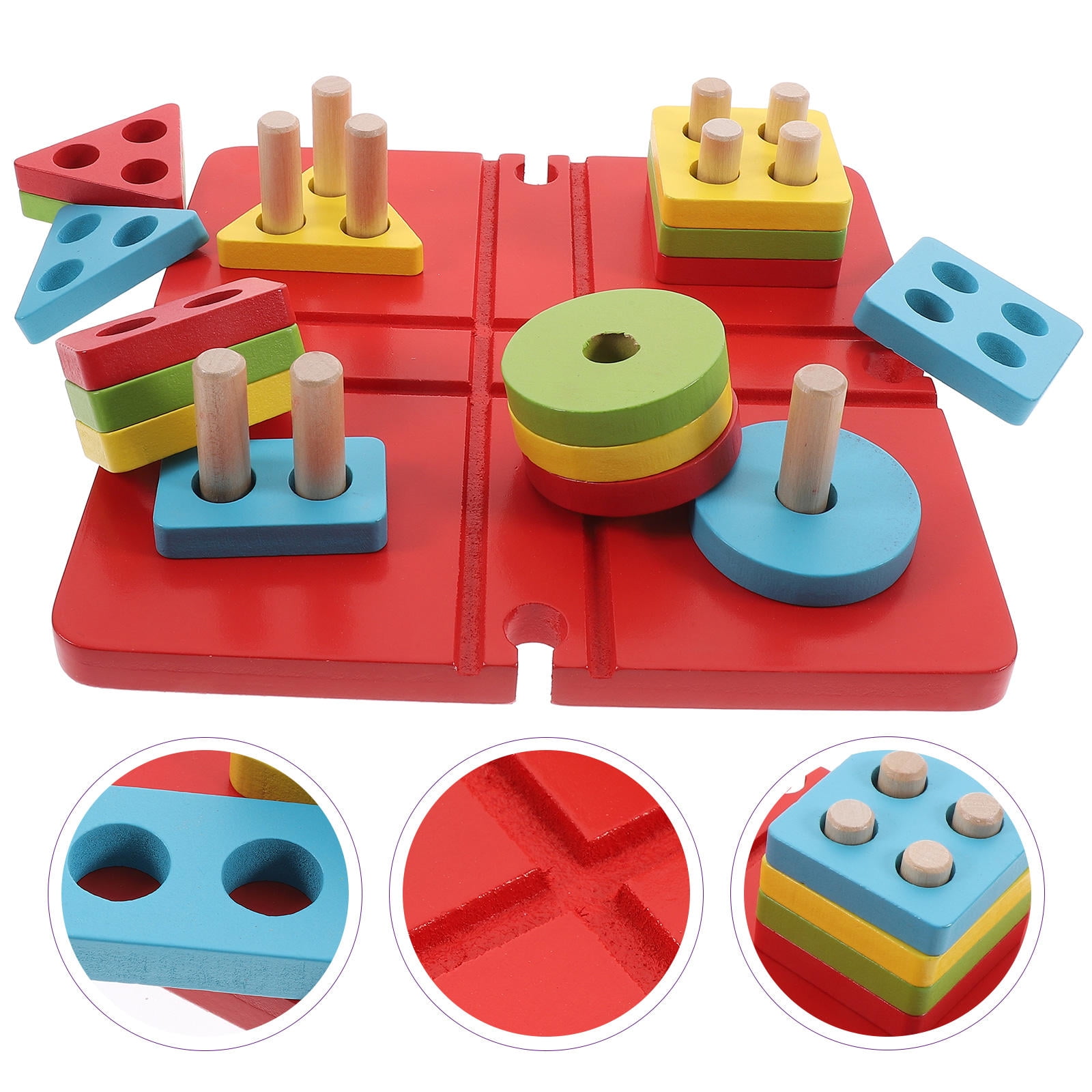 WHAMVOX Blocks Geometric Shapes Building Set Toddlers Motor Skill ...