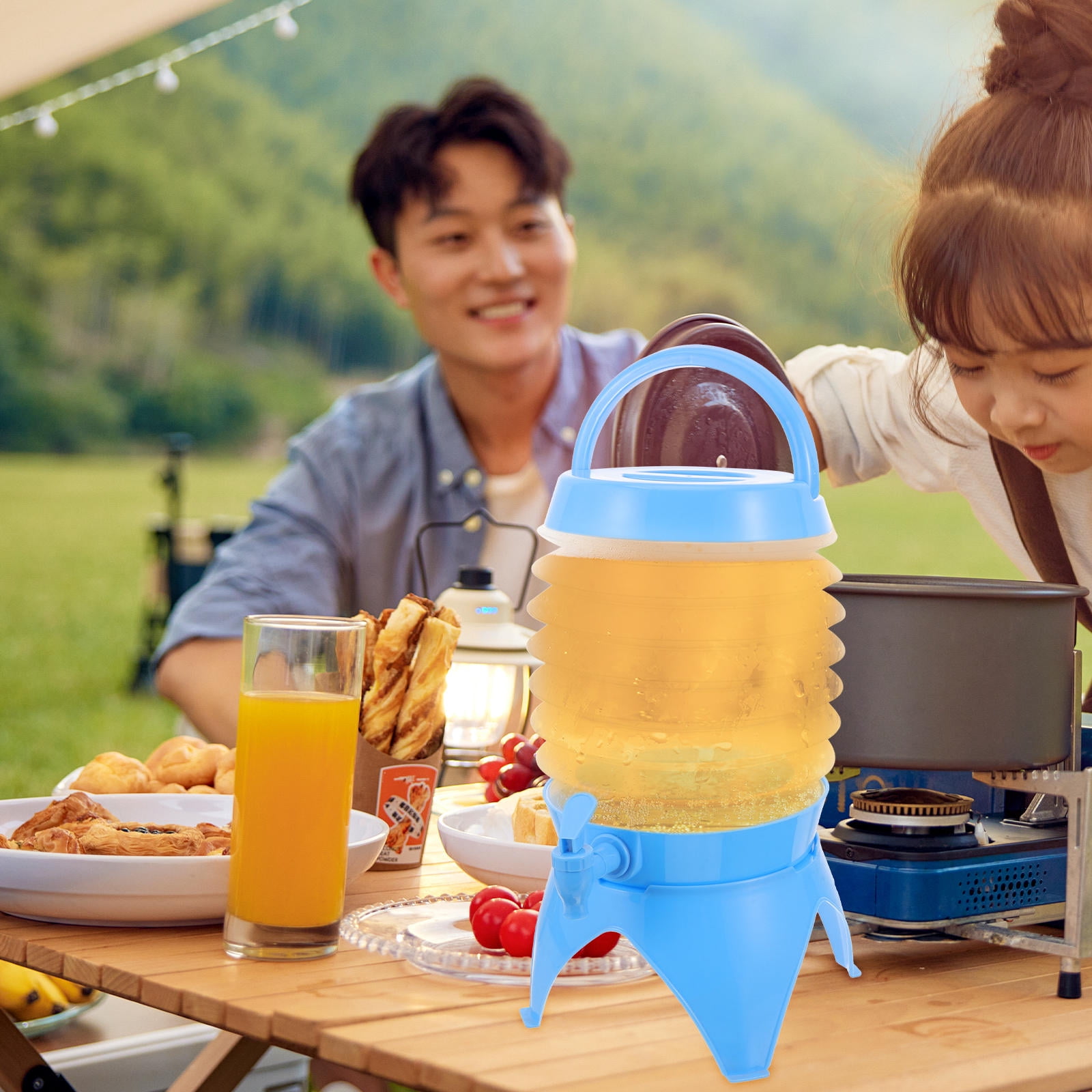 WHAMVOX Blue Foldable Water Dispenser for Camping and Outdoor ...