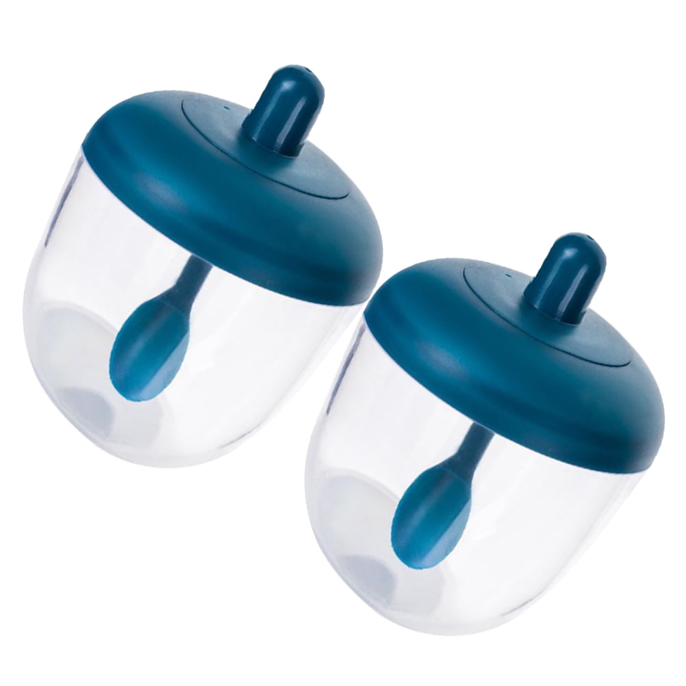 WHAMVOX Blue Glass Salt Container for Seasoning Storage Fits Most ...