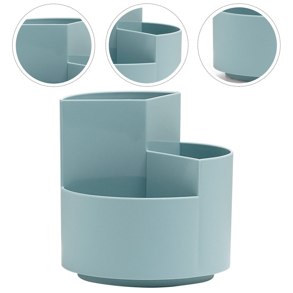 WHAMVOX Blue Plastic Pen Holder with Rotating Base for Home 3 ...