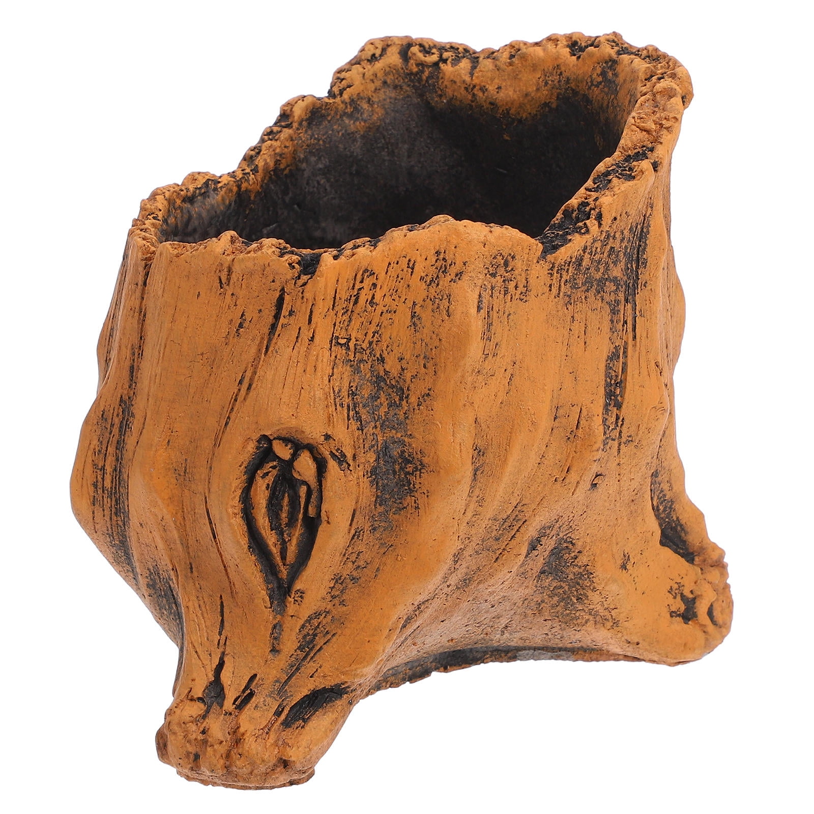 WHAMVOX Bonsai Pot Wood Vase Decor Simulation Wood Pile Cement Flower ...