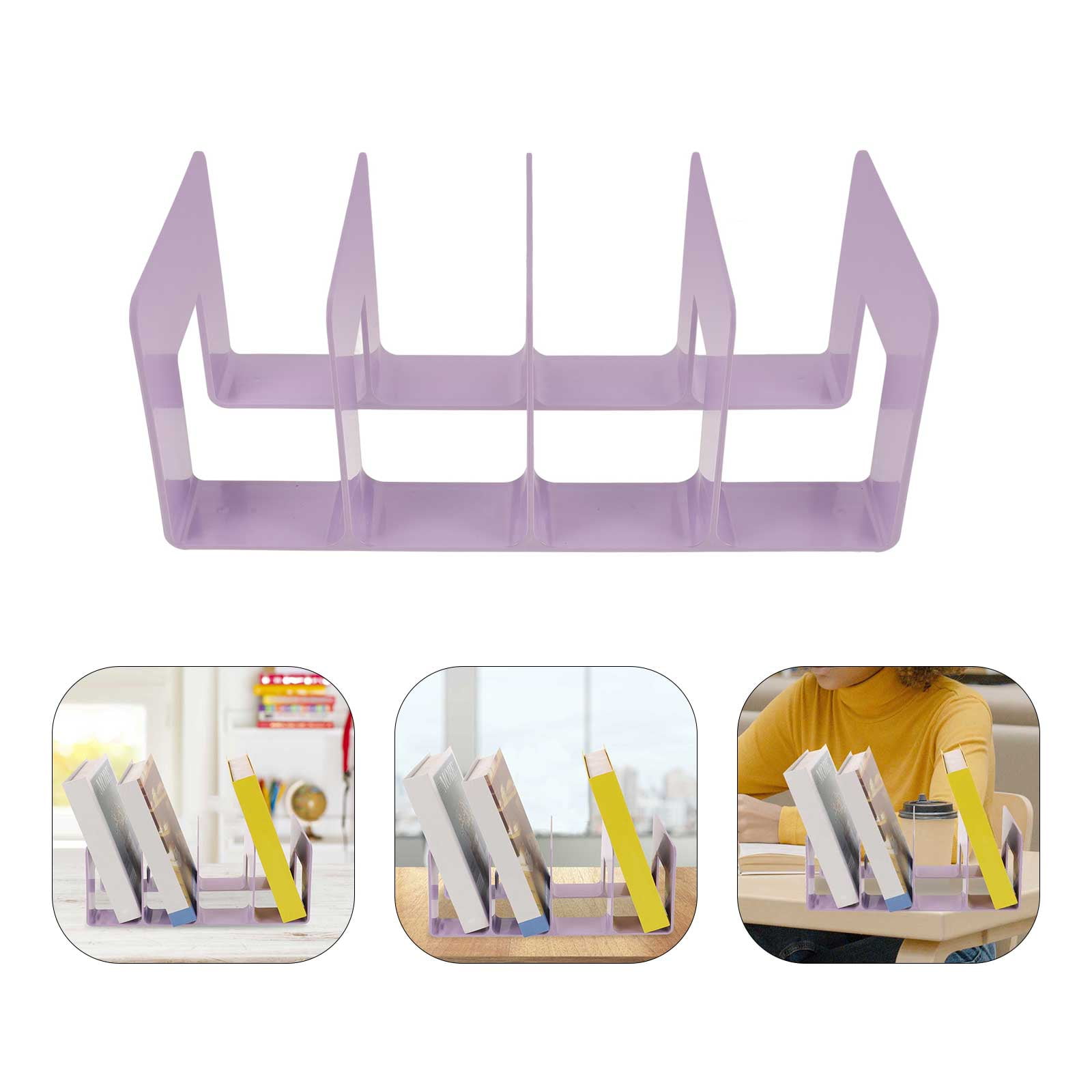 WHAMVOX Book Stand Rack Bookshelves Shelf Office Accessories Purple ...