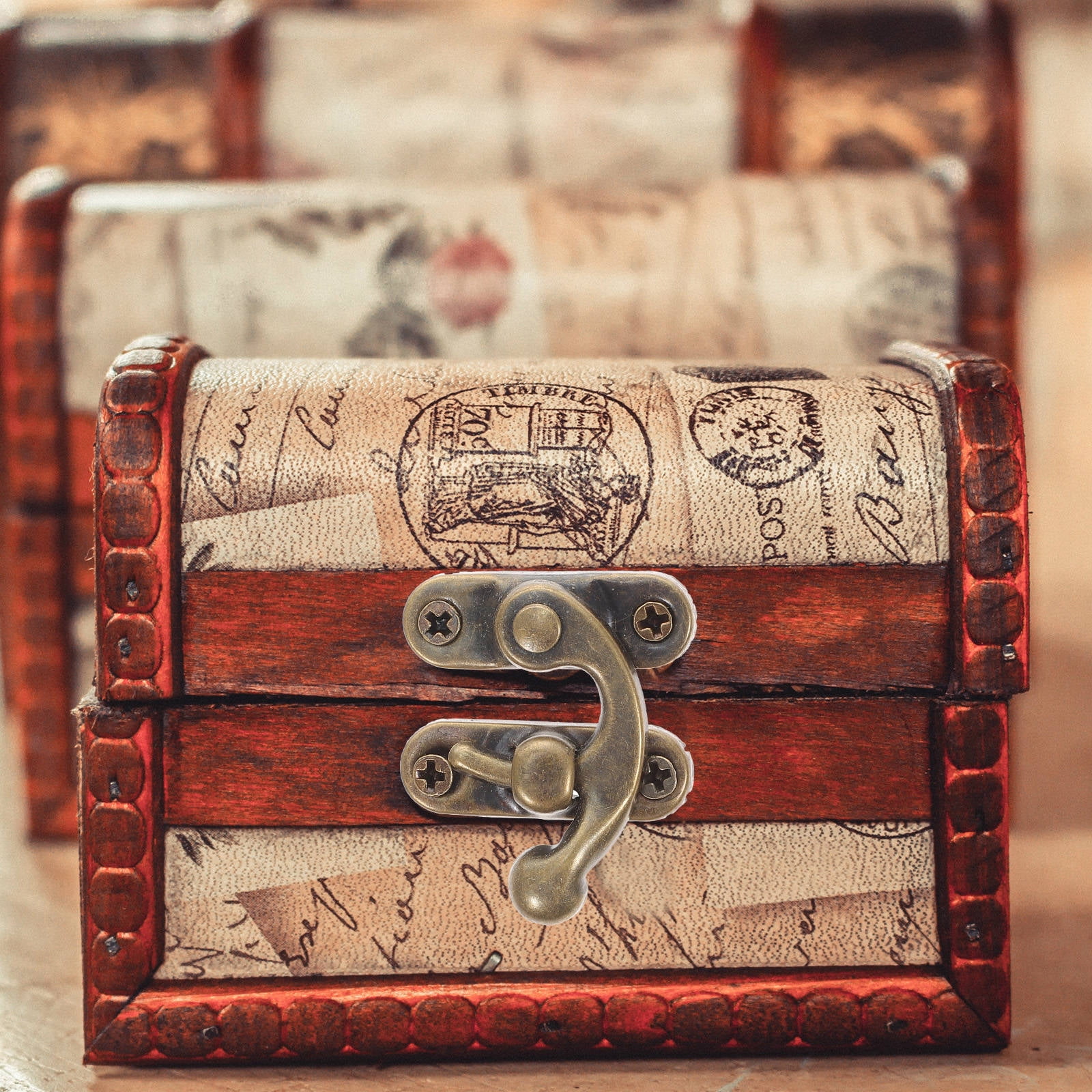 WHAMVOX Box Buckle Lock Hook Swing Arm Latch Plated Bronze Mini Hinges ...