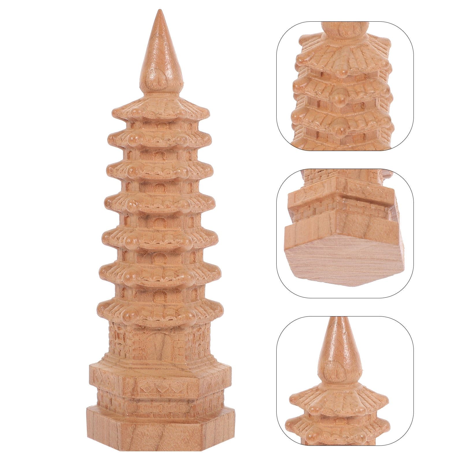 WHAMVOX Brown Peach Wood Pagoda Model for Playing Lightweight and ...