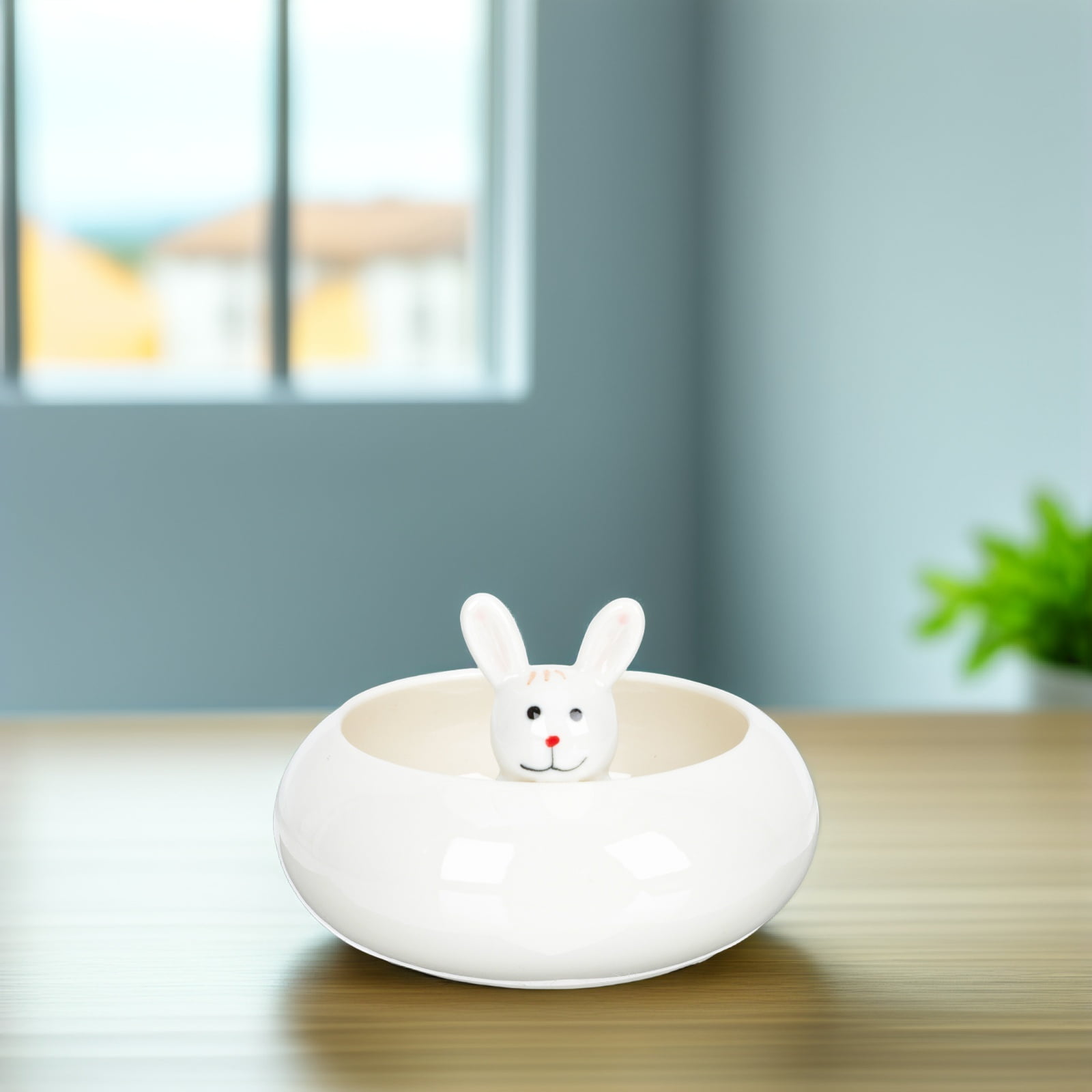 WHAMVOX Bunny Ceramic Rabbit Planter Park Decoration Office 10x10cm ...
