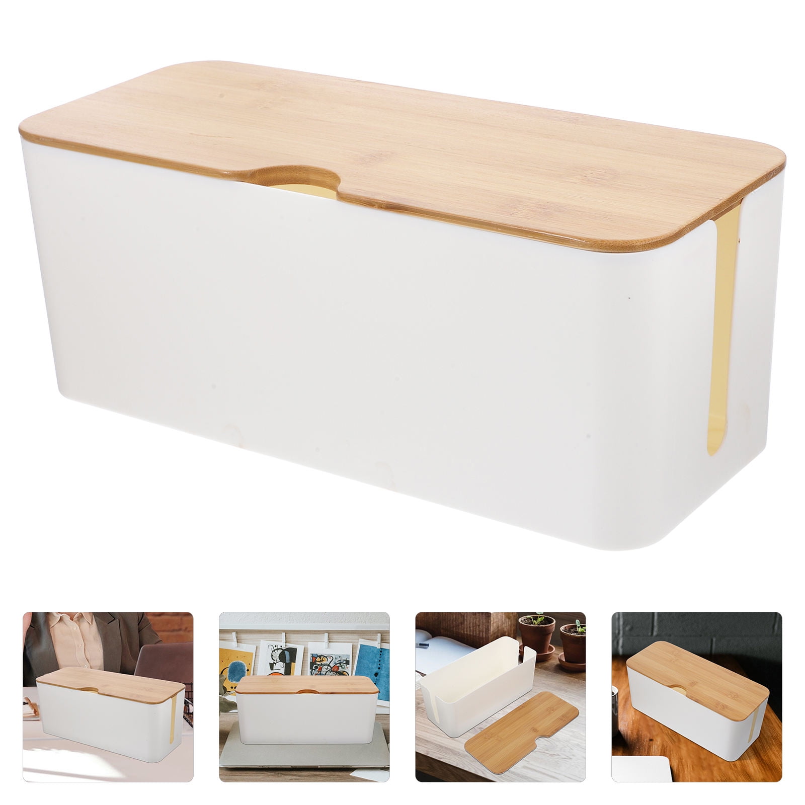 WHAMVOX Cable Management Box Cord Cover Cable Box Hider Cord Organizer ...