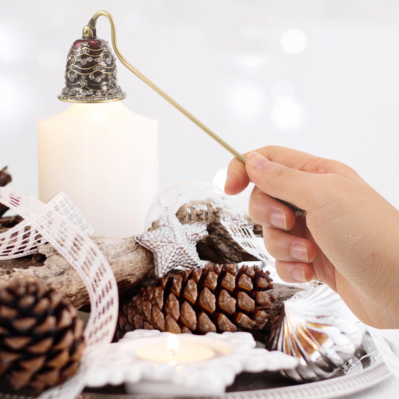 WHAMVOX Candle Fire Extinguisher Long Handle Candle Snuffer Rhinestones ...