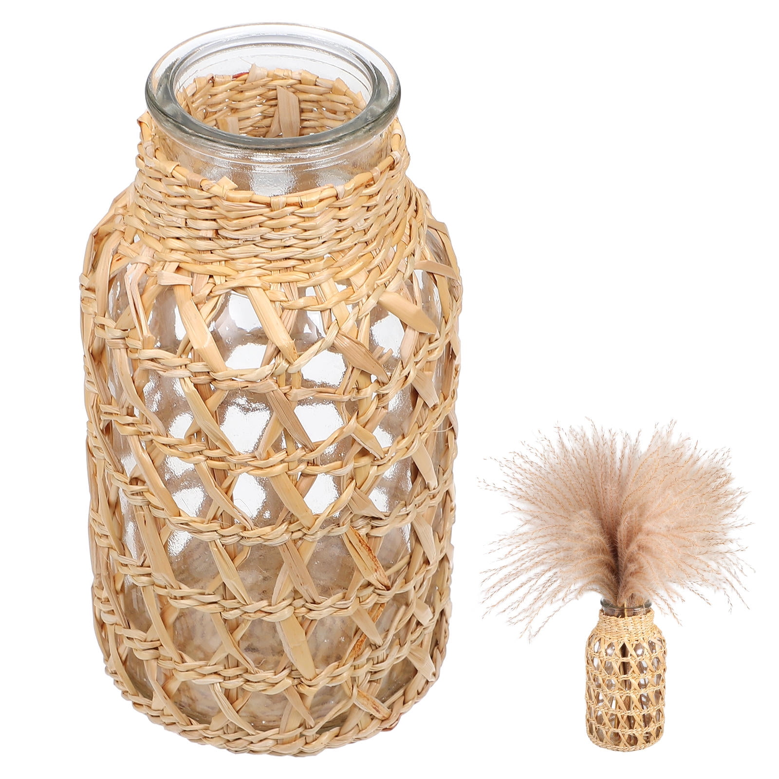 WHAMVOX Cane Covered Vase Decorative with Flower Arrangement Office ...