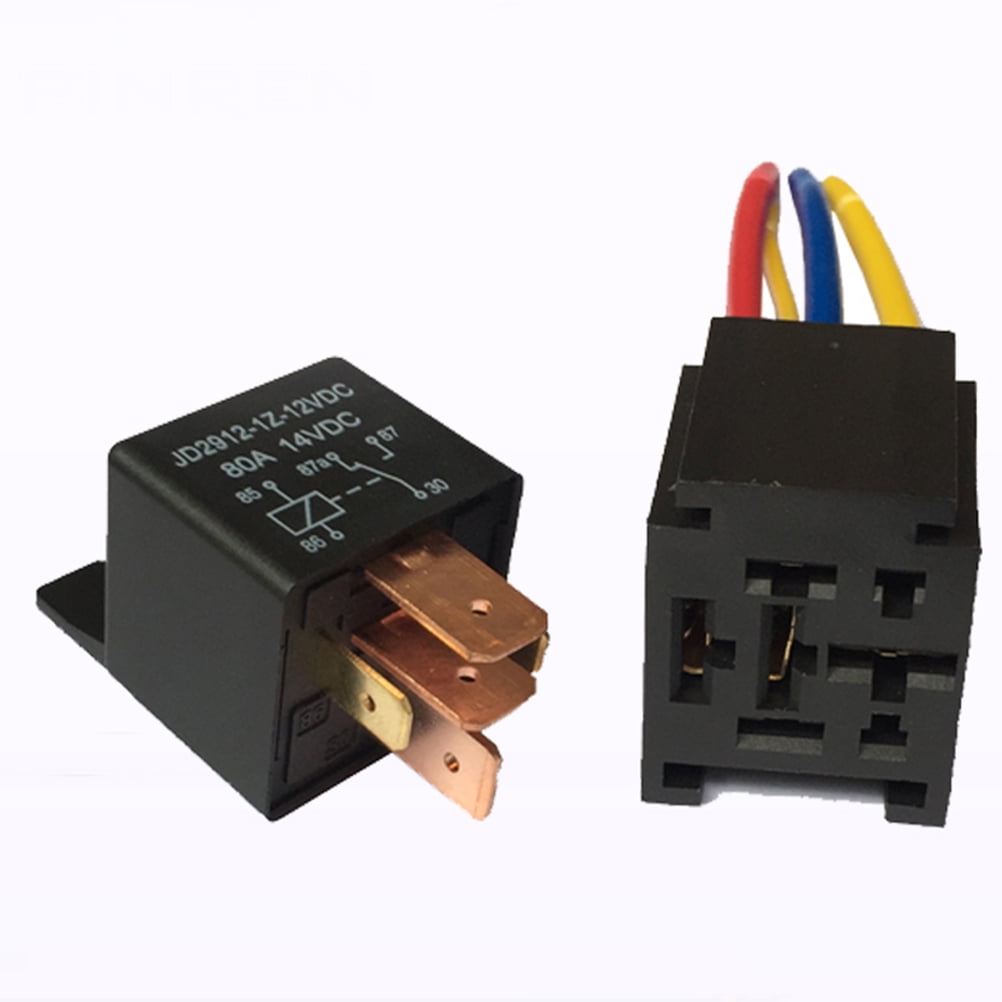 WHAMVOX Car Relay 12v Output Current Socket 5- Pin Automotive Black ...