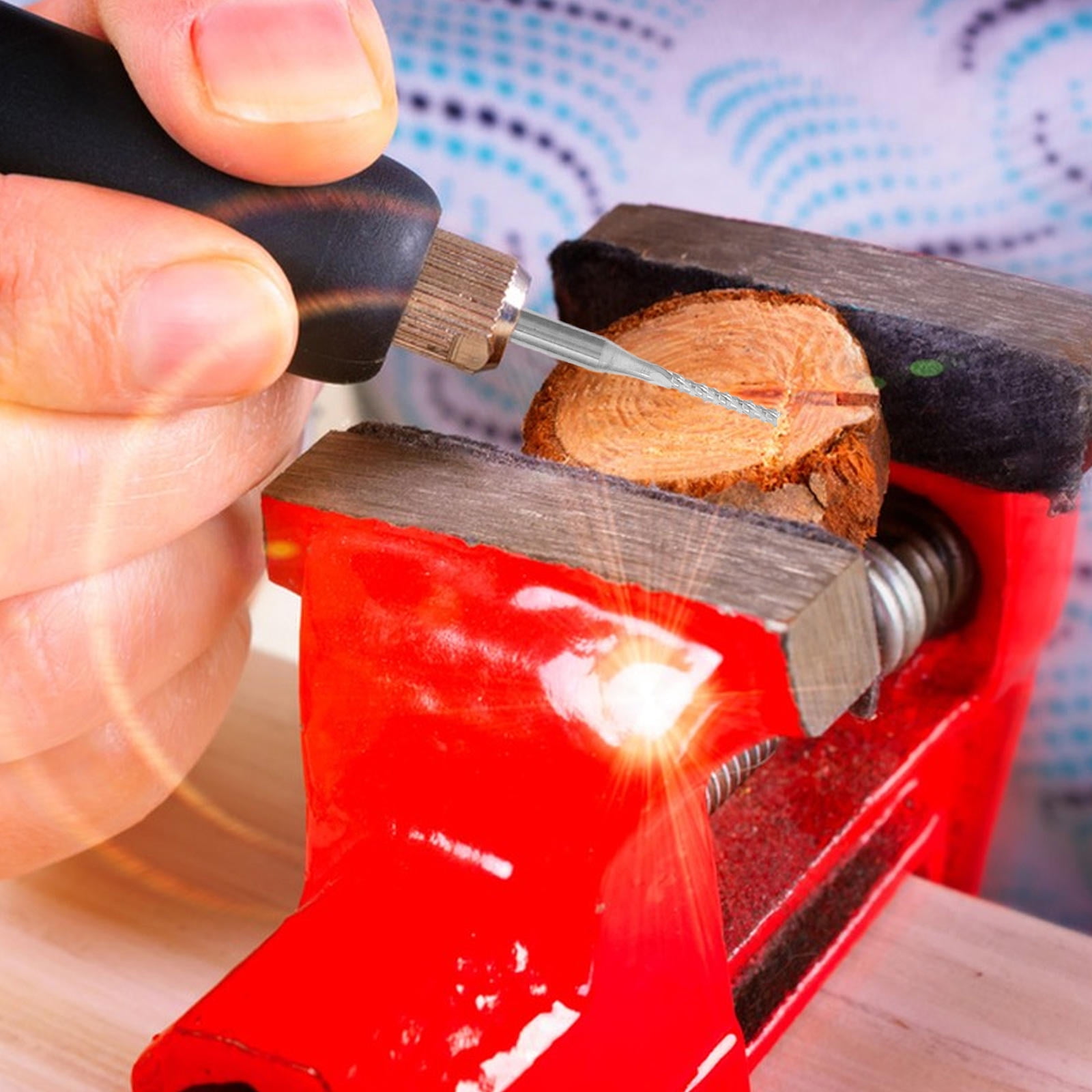 WHAMVOX Carbide Burr Set 4Pcs Tungsten Carbide Burs for Metal Engraving ...