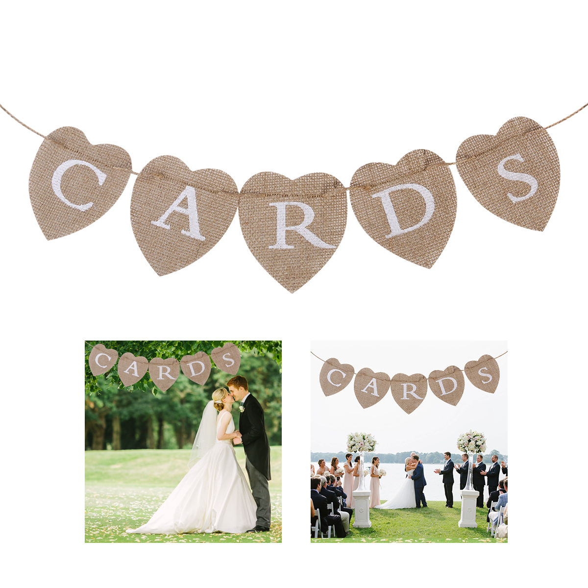 WHAMVOX Cards Banner for Party Decoration with Hessian Material Multi ...