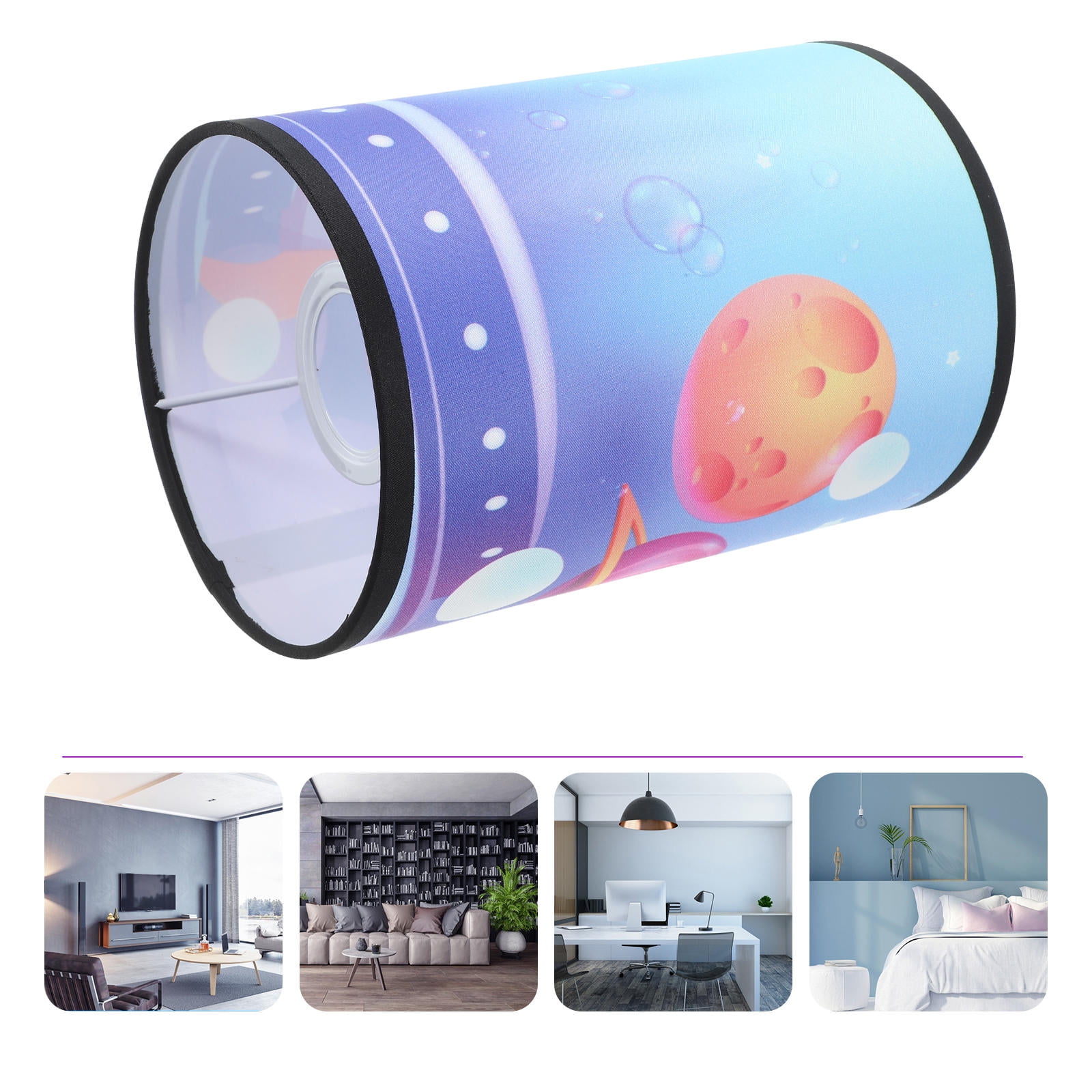 WHAMVOX Cartoon Kids Table Lamp Shade Space Pattern Light Shade Cover ...