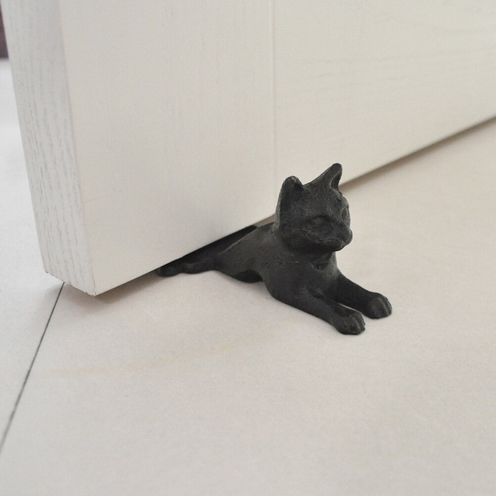 WHAMVOX Cast Iron Cat Shape Safety Windproof Creative Door Stopper Home ...