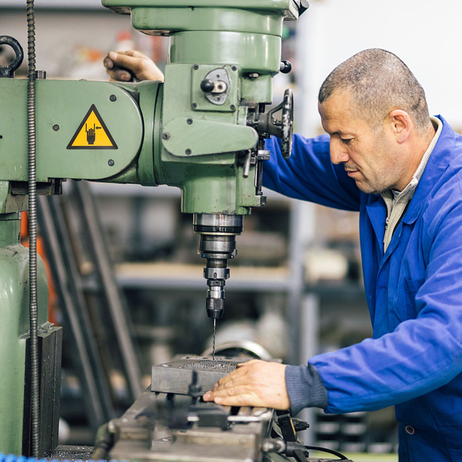 WHAMVOX Caution Decal Hand Crushing Sticker Hand Safety Warning Decal ...