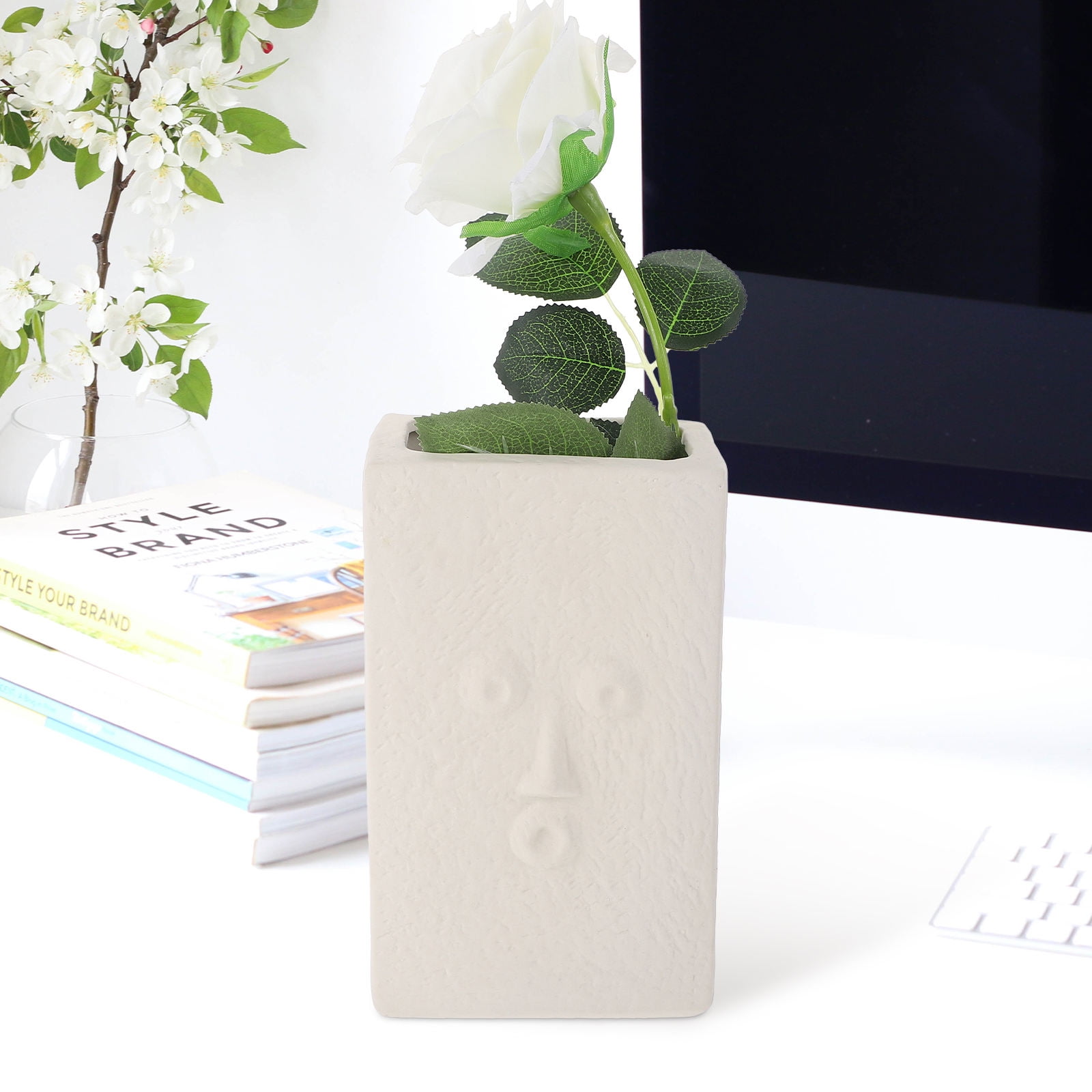 HOOWIFFY Ceramic Flower Vase Portable Decoration 1Pc for Women ...