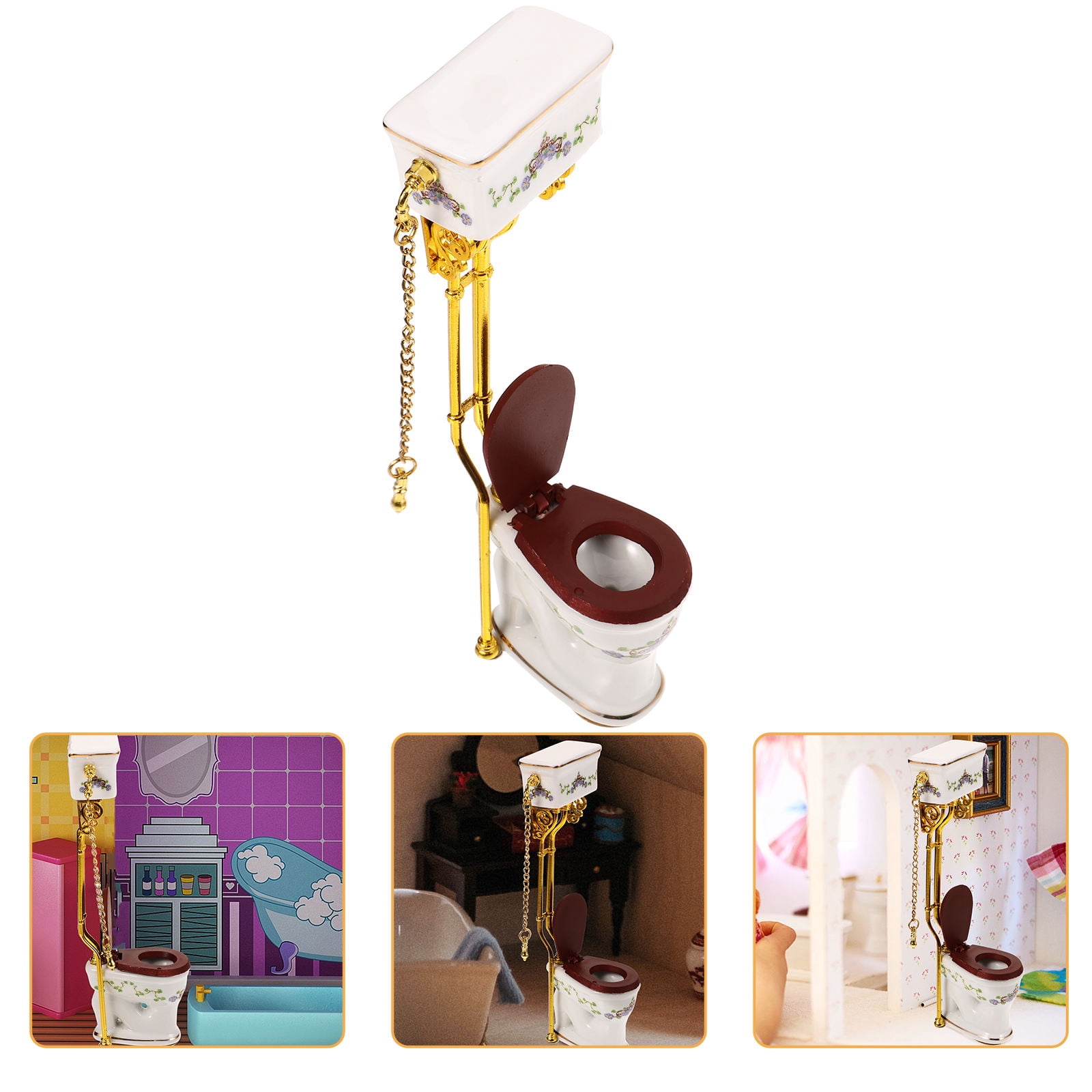 WHAMVOX Ceramic Mini Toilet for Doll House Decoration Assorted Color ...
