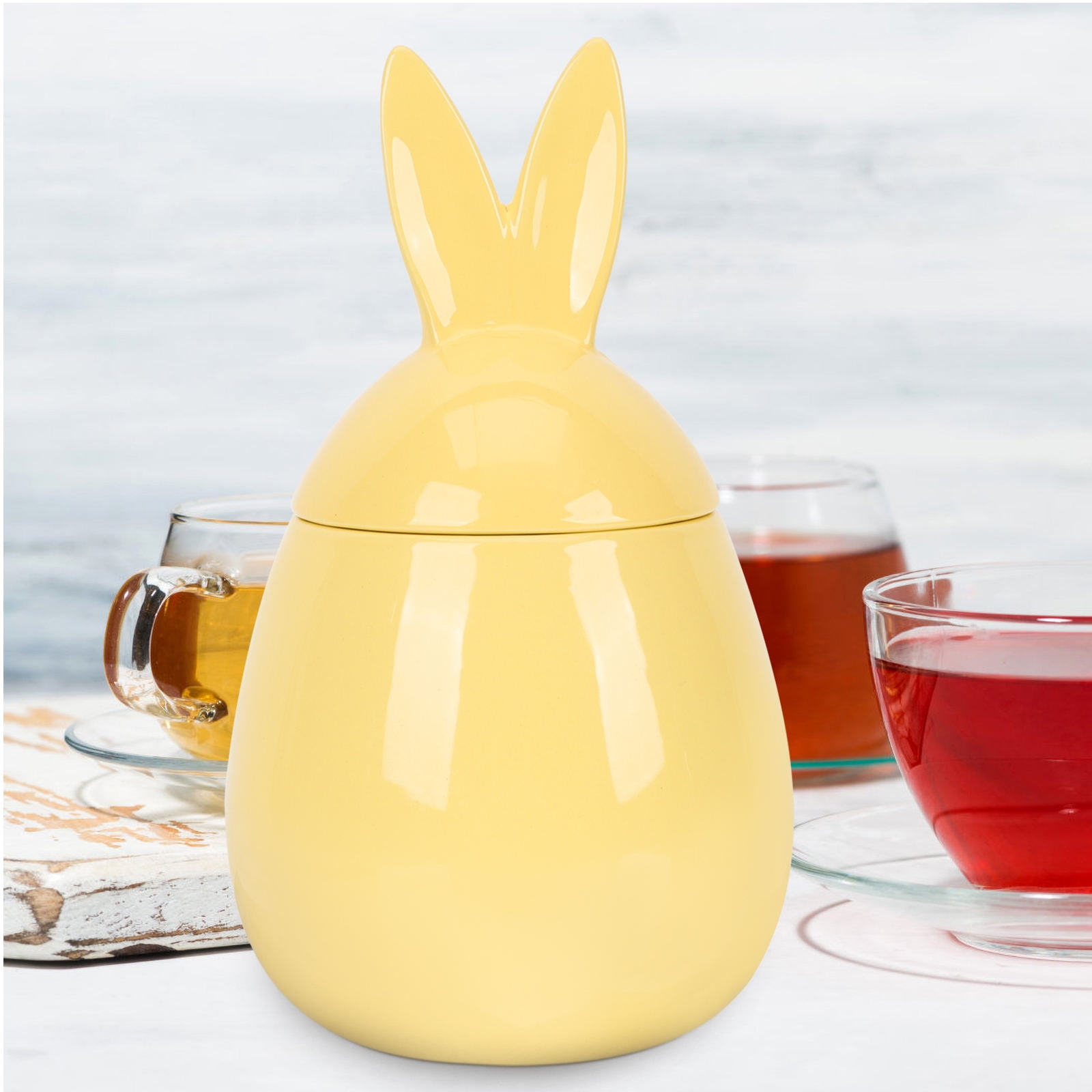 WHAMVOX Ceramic Rabbit Sealed Jar Easter Food Containers Candy Dish ...
