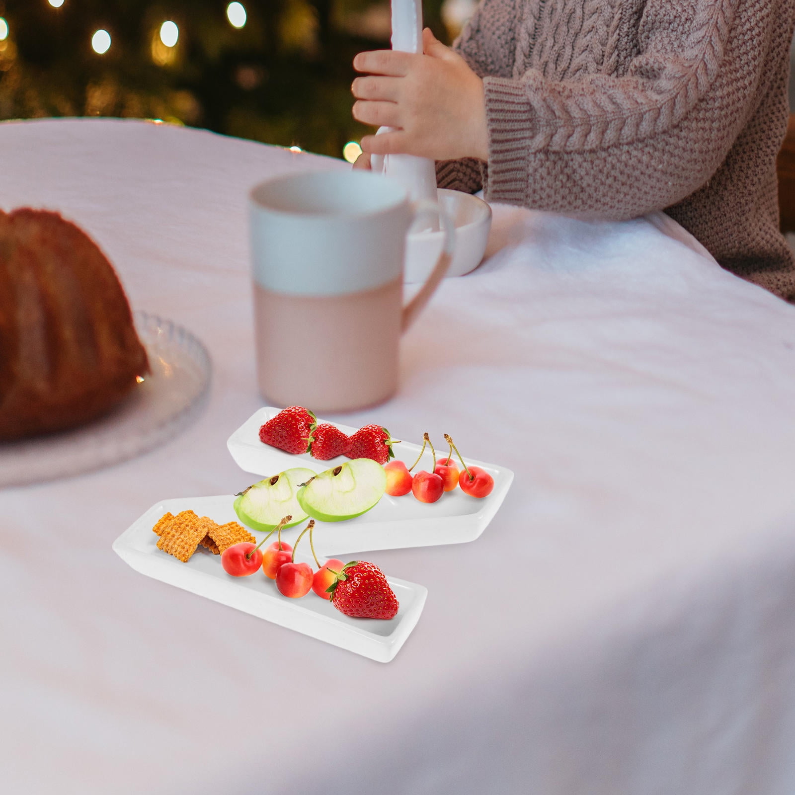 WHAMVOX Ceramic Snack Tray Food Tray Charcuterie Party Letter Serving ...