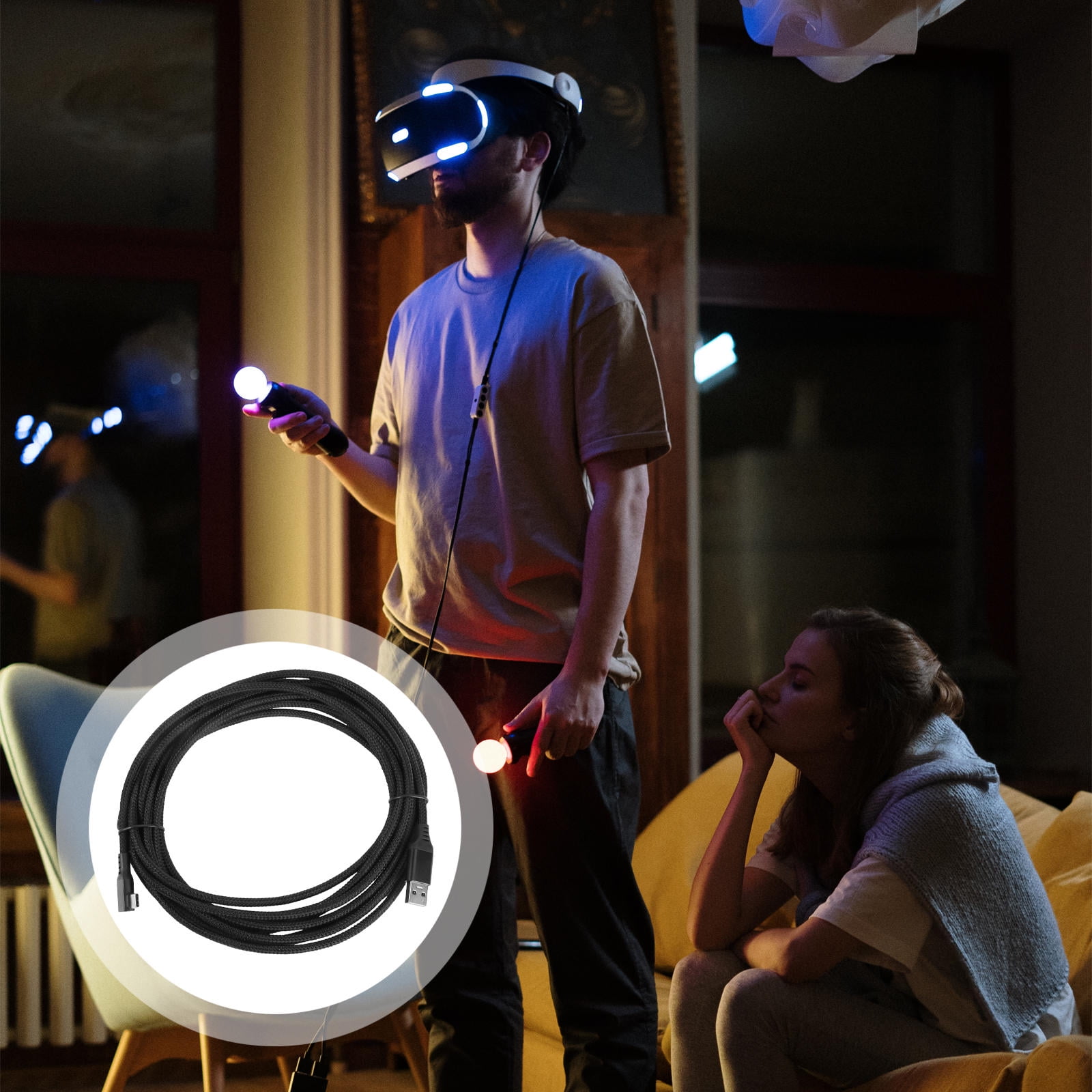 WHAMVOX Charging Double Data Line Elbow Structure Black Color Cable ...