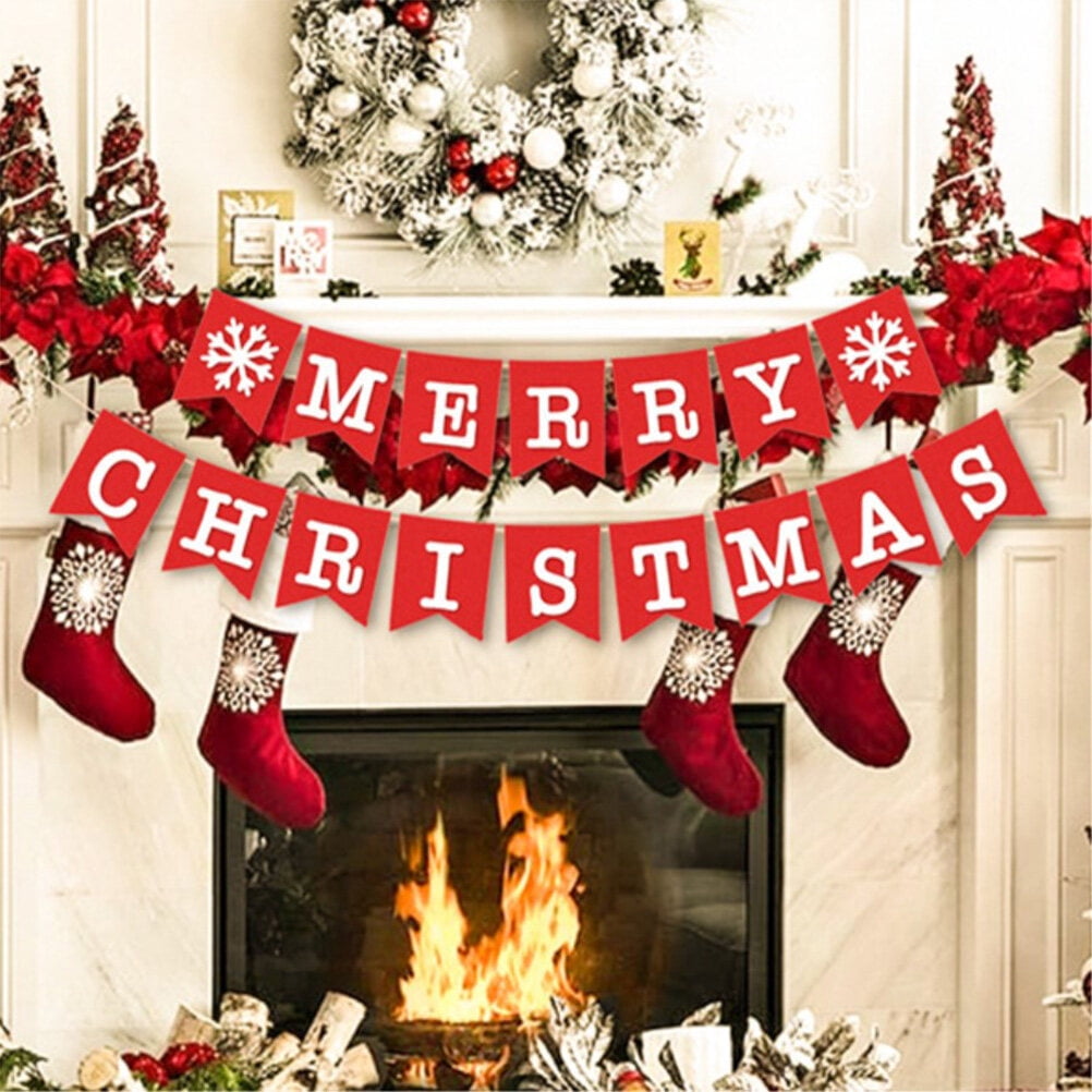 WHAMVOX Christmas Bunting Fabric Red for Decoration Perfect for ...