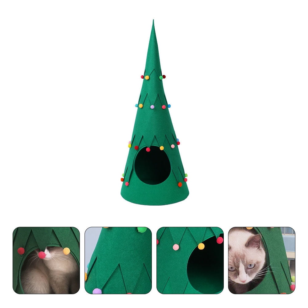 WHAMVOX Christmas Cat Cave Nest Tree Litter House Cute Cage - Walmart.com