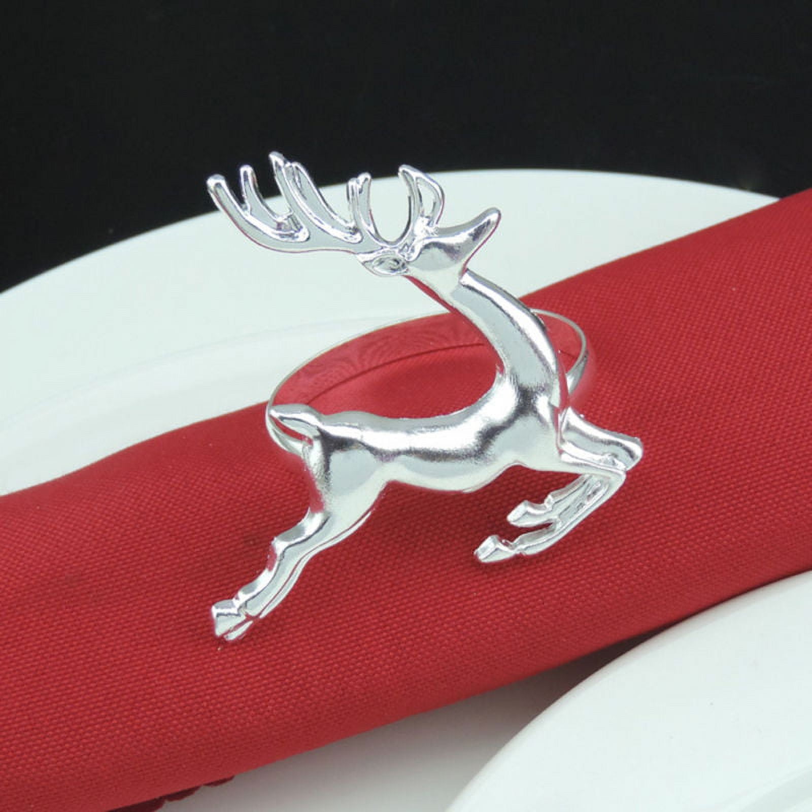 WHAMVOX Christmas Napkin Rings Jingle Bells Elk Stylish - Walmart.com