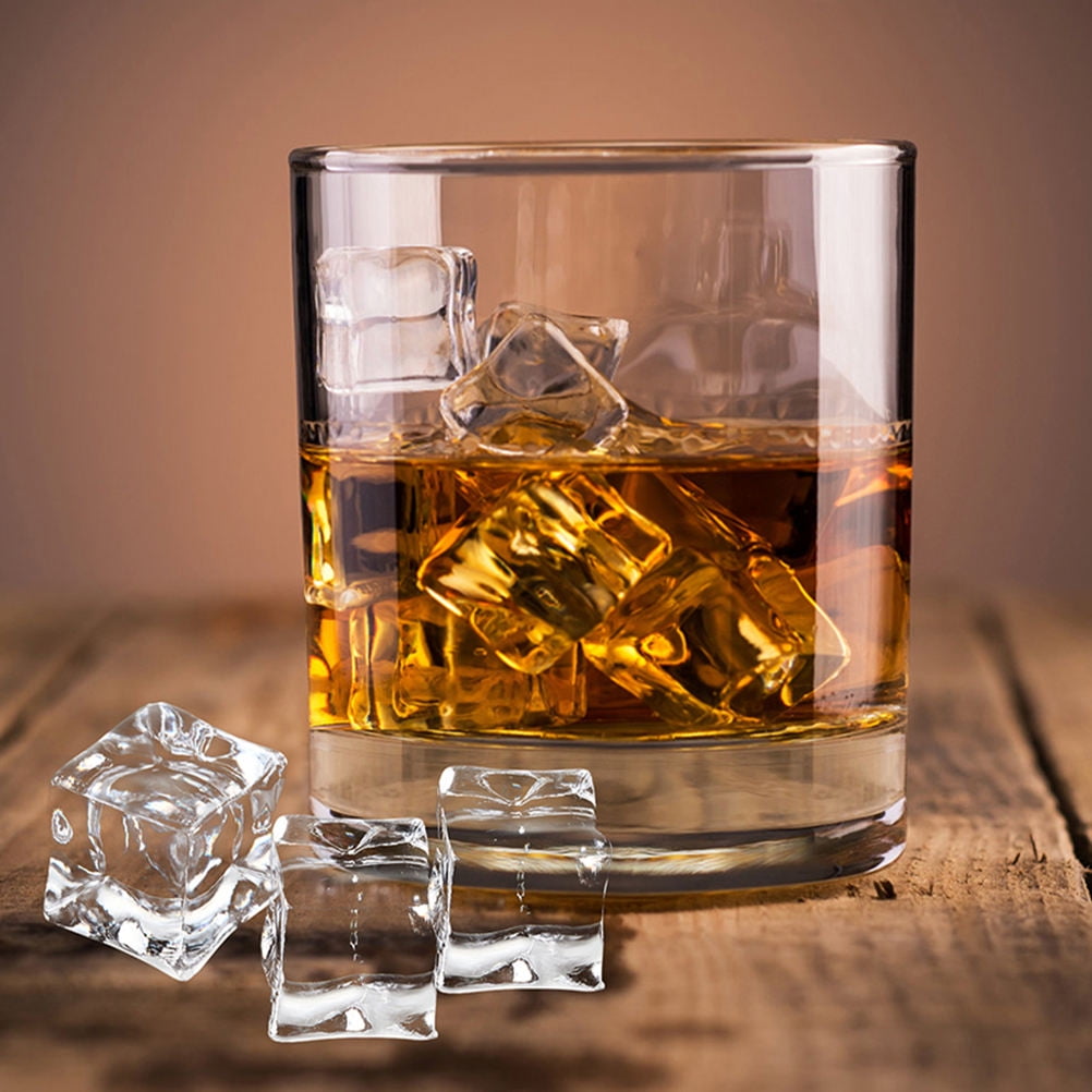 WHAMVOX Clear Acrylic Fake Ice Cubes for Home Use Transparent Reusable ...