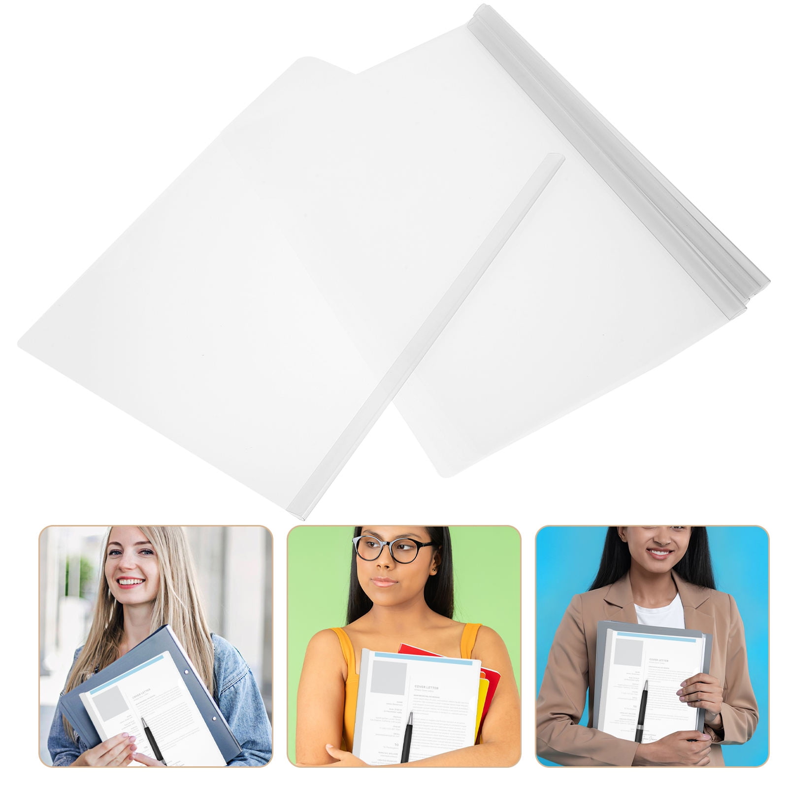 WHAMVOX Clear Plastic Report Covers with Sliding Bar for Daily Use ...