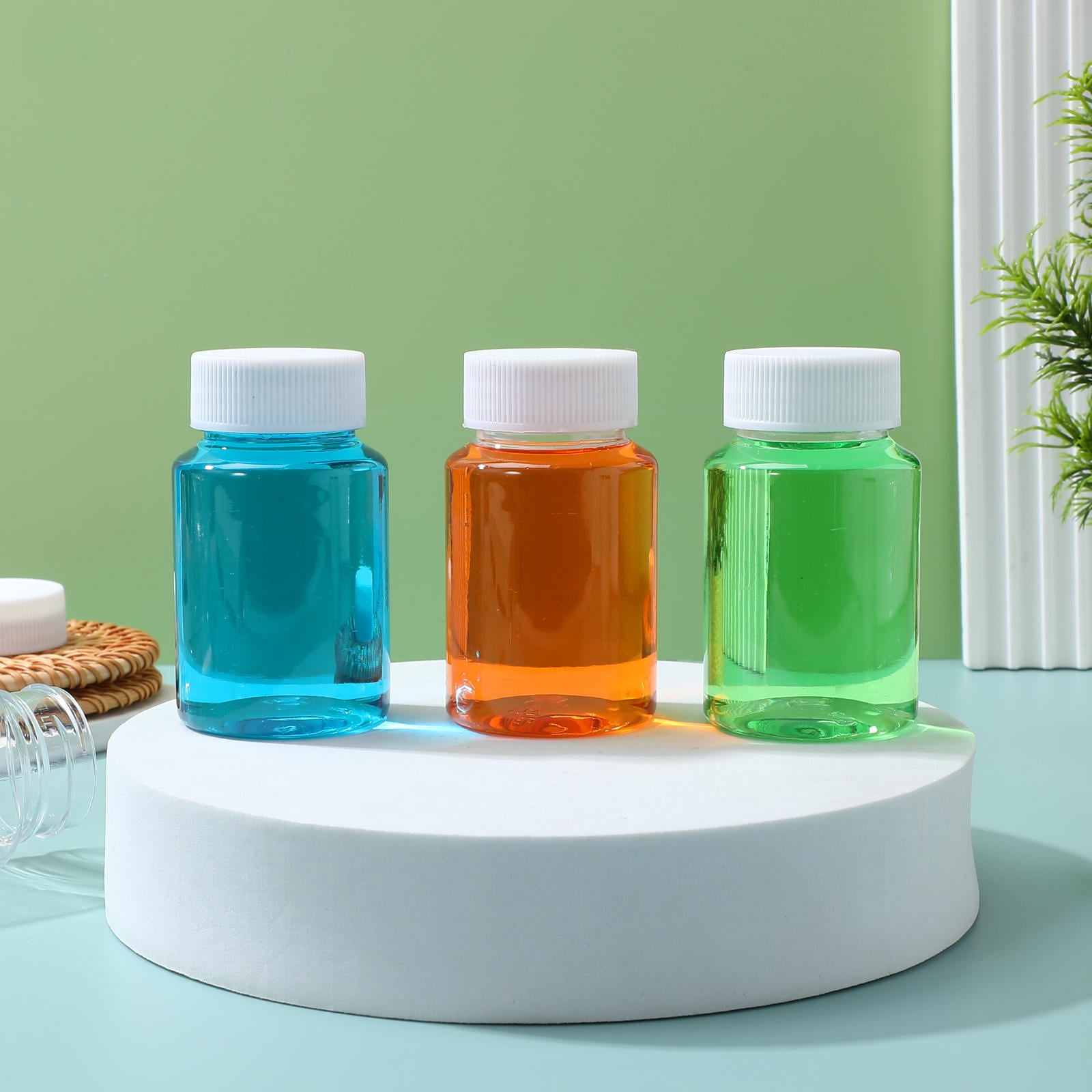 WHAMVOX Clear Plastic Storage Bottles with Screw Lids for Vitamins ...